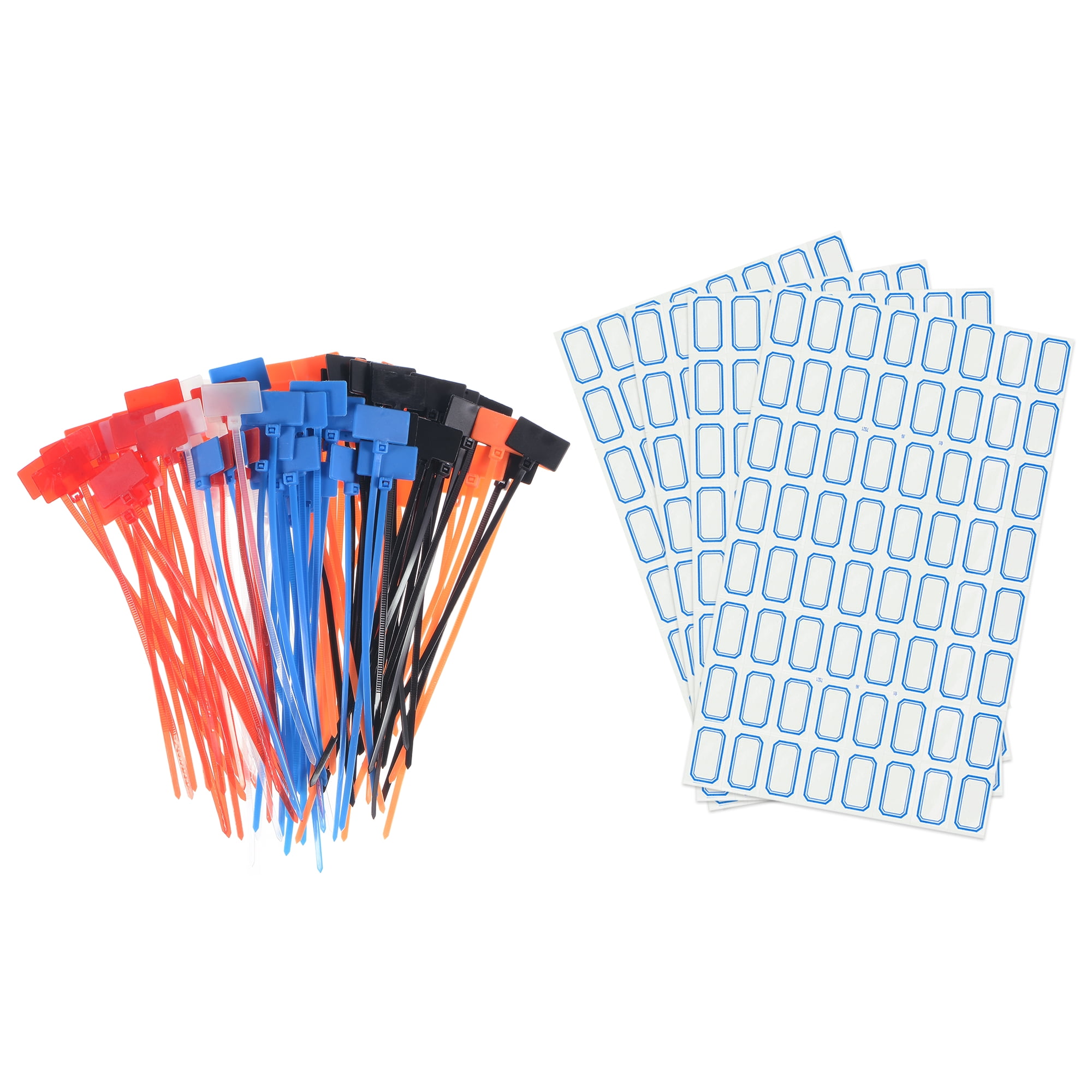 Uxcell 5 Colors Nylon Cable Ties Tags Label Marker Self-Locking for ...