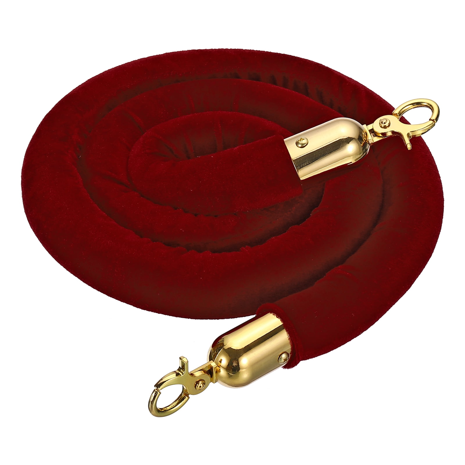 Uxcell 5 Feet Dark Red Velvet Stanchion Rope, Crowd Control Barrier ...