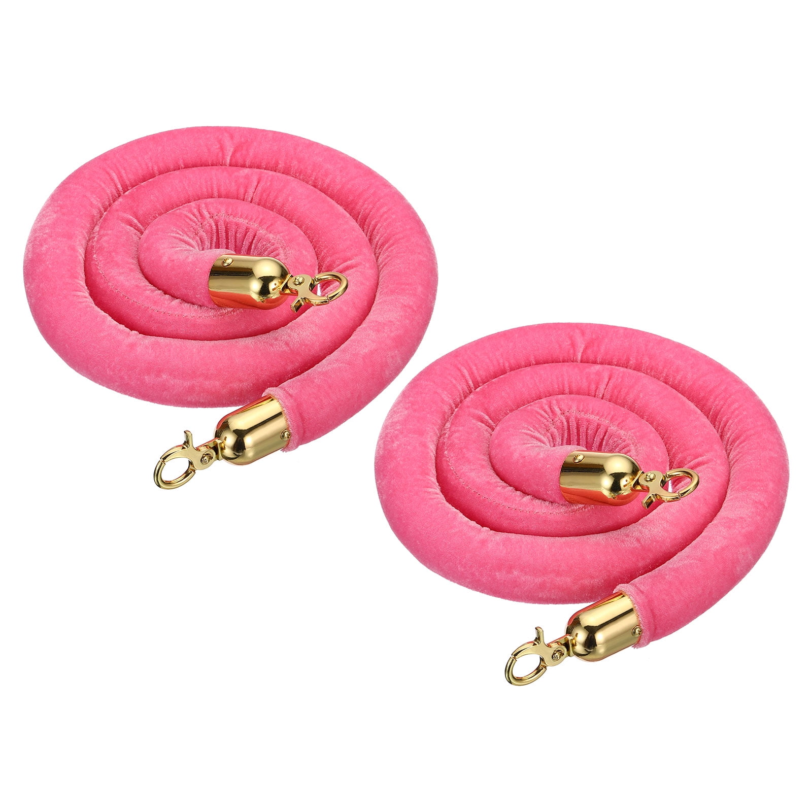 Uxcell 5 Feet Pink Velvet Stanchion Rope, 2 Pack Crowd Control Barrier ...