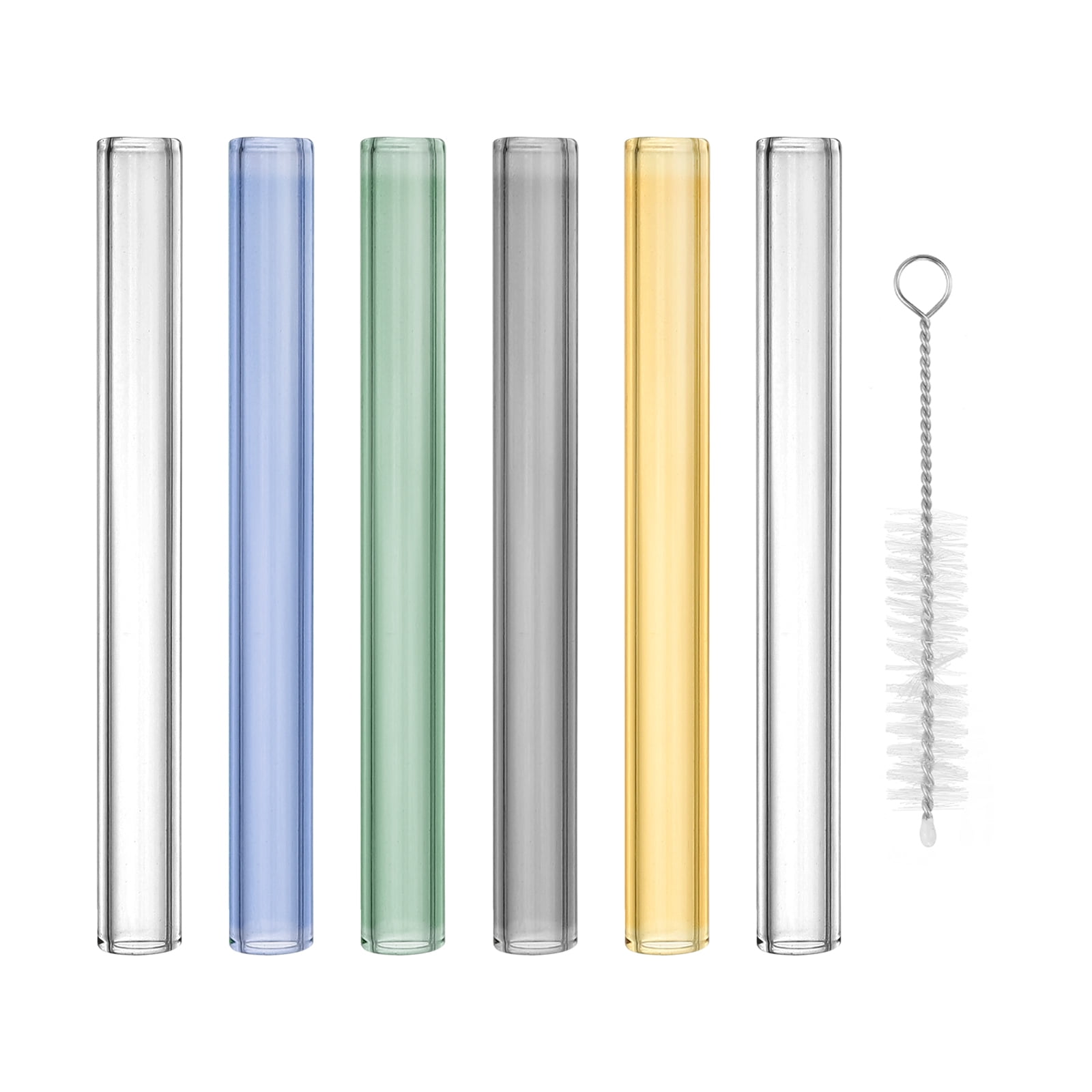 Uxcell 5 Inch Borosilicate Glass Tubes, 6 Pcs12mm OD 2mm Thick Glass Blowing Tubes Straight Pipe ...