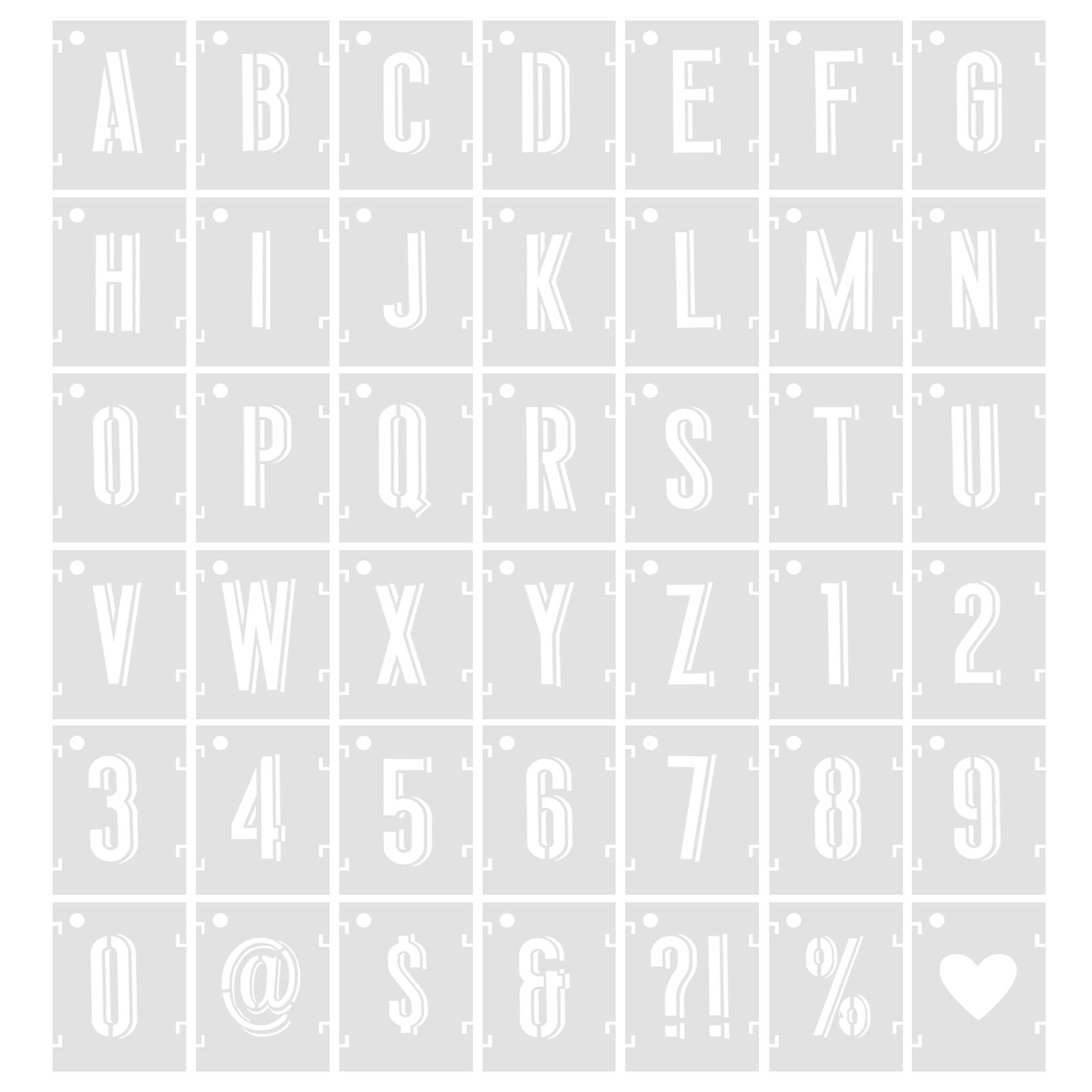 Uxcell 5 Inch Letter Number Stencils 5" Width Alphabet Numbers Symbol ...
