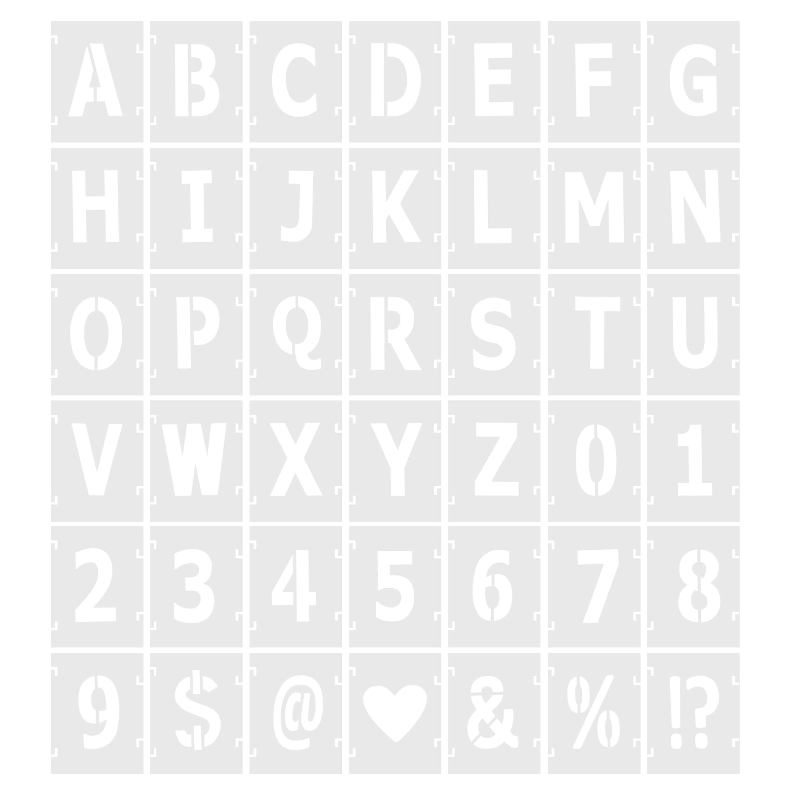 Uxcell 5 Inch Letter Number Stencils 5" Width Reusable Alphabet Numbers ...