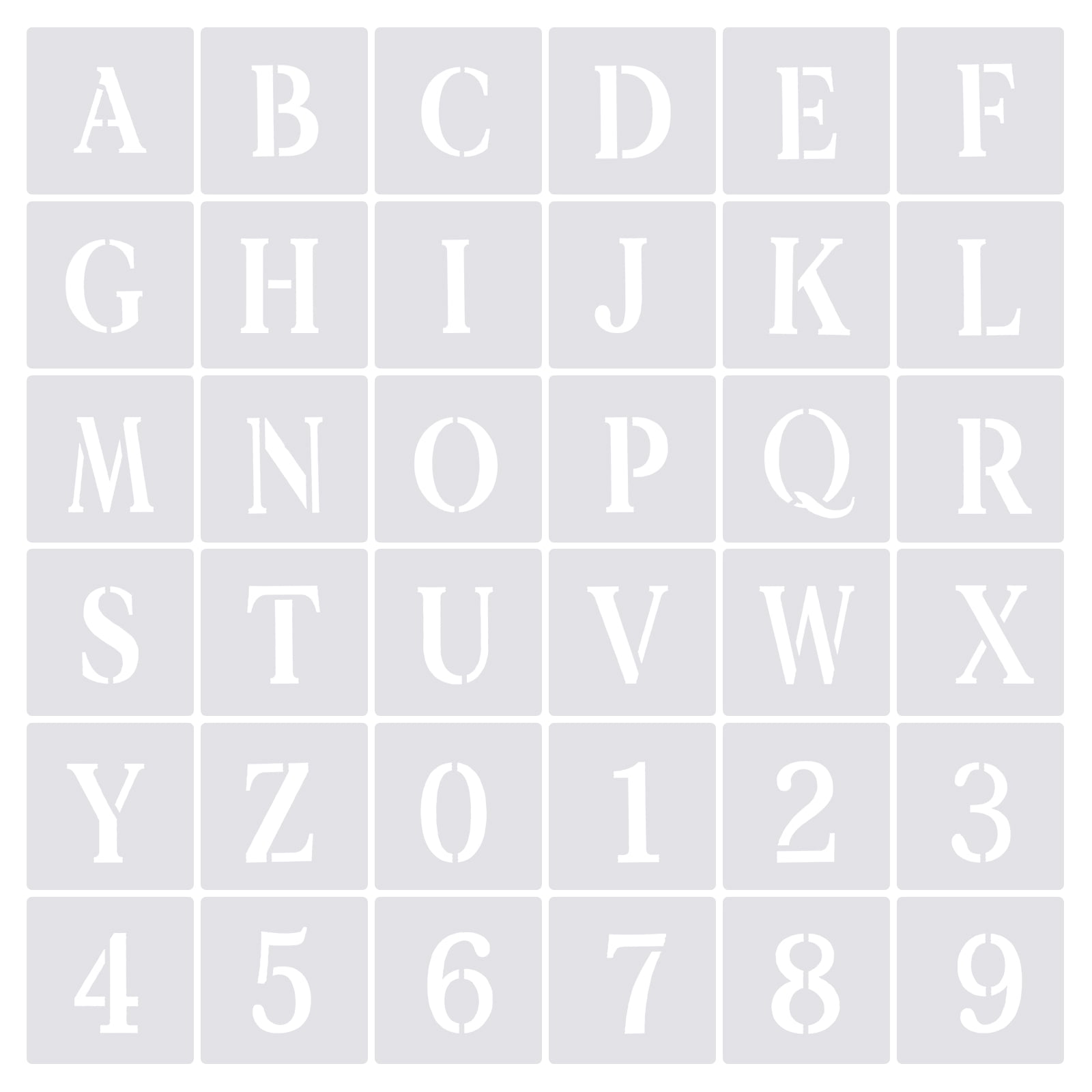 Uxcell 5 Inch Letter Number Stencils 6" Width Reusable Alphabet Numbers ...