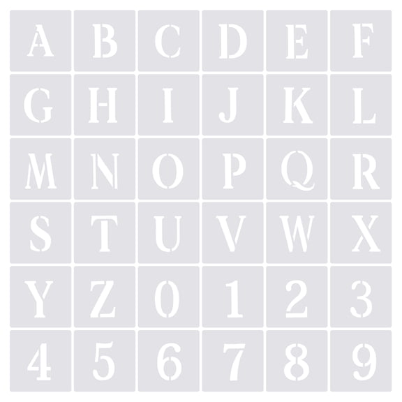 Uxcell 3 inch Letter Number Stencils 4" Width Reusable Alphabet Numbers ...