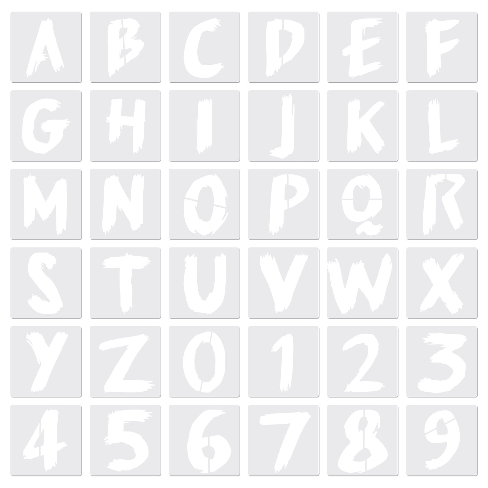 Uxcell 5 Inch Letter Stencils Number Stencils, 36 Pack Reusable ...