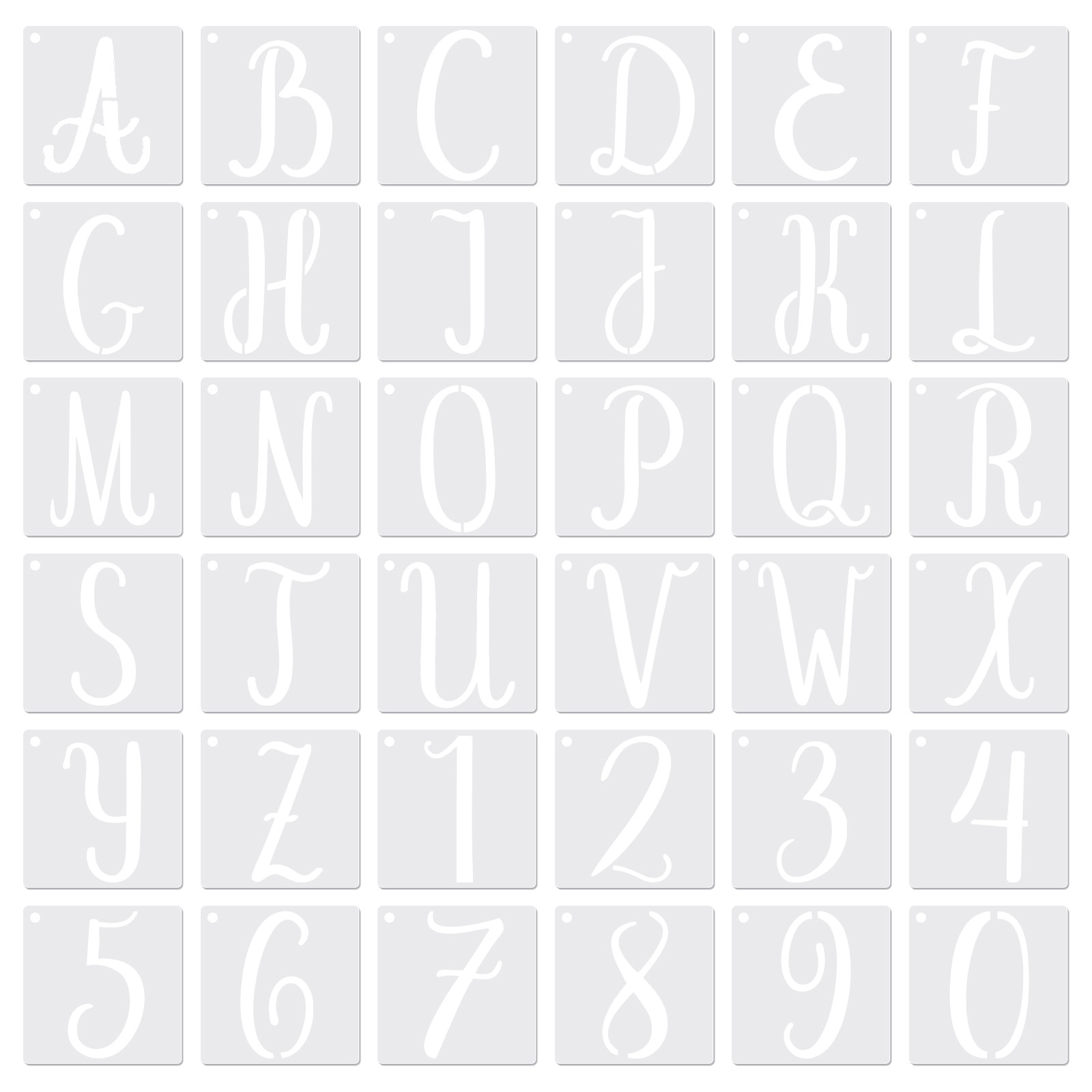 Uxcell 5 Inch Letter Stencils Number Stencils, 36 Pack Reusable ...