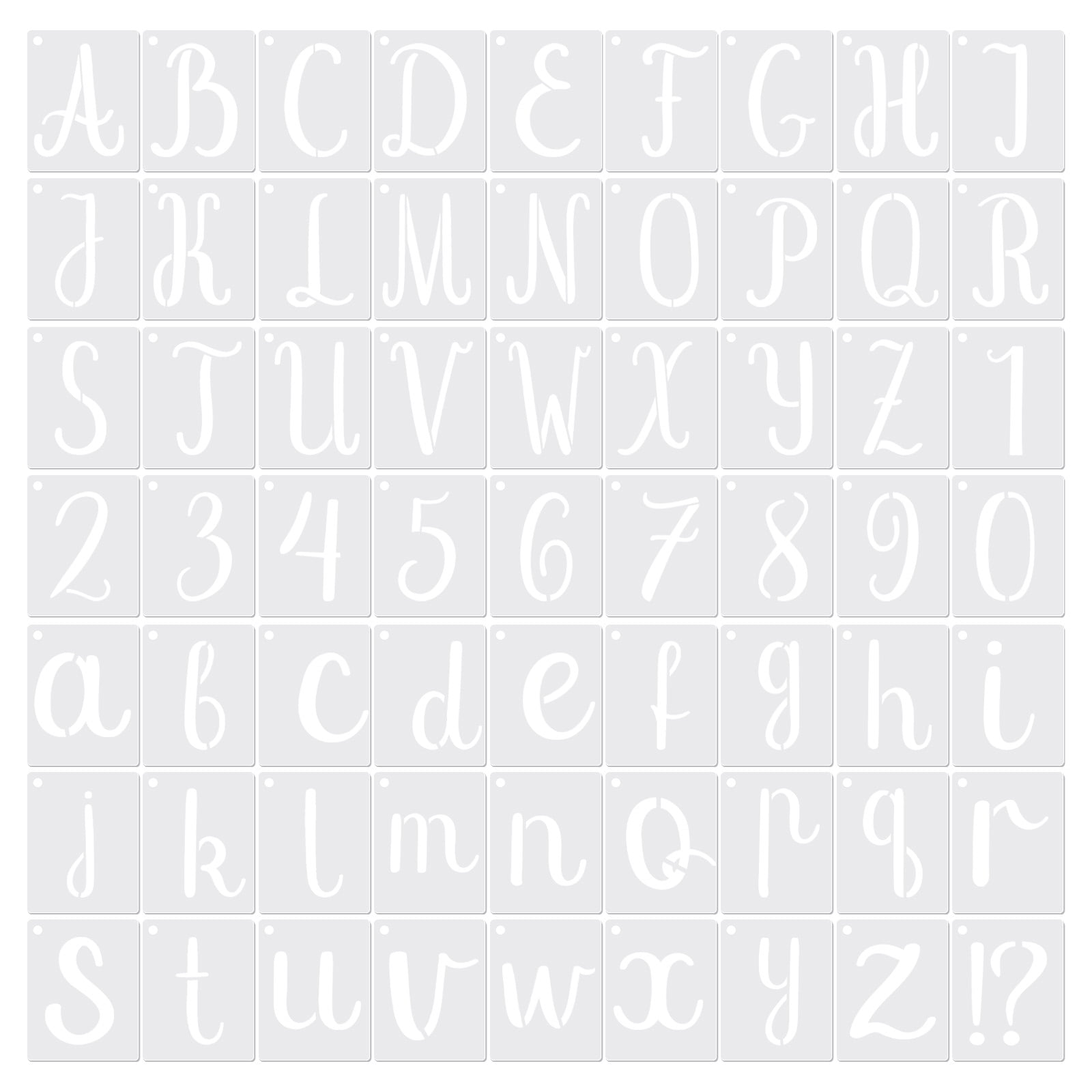 Uxcell 5 Inch Letter Stencils Number Stencils, 63 Pack Reusable ...