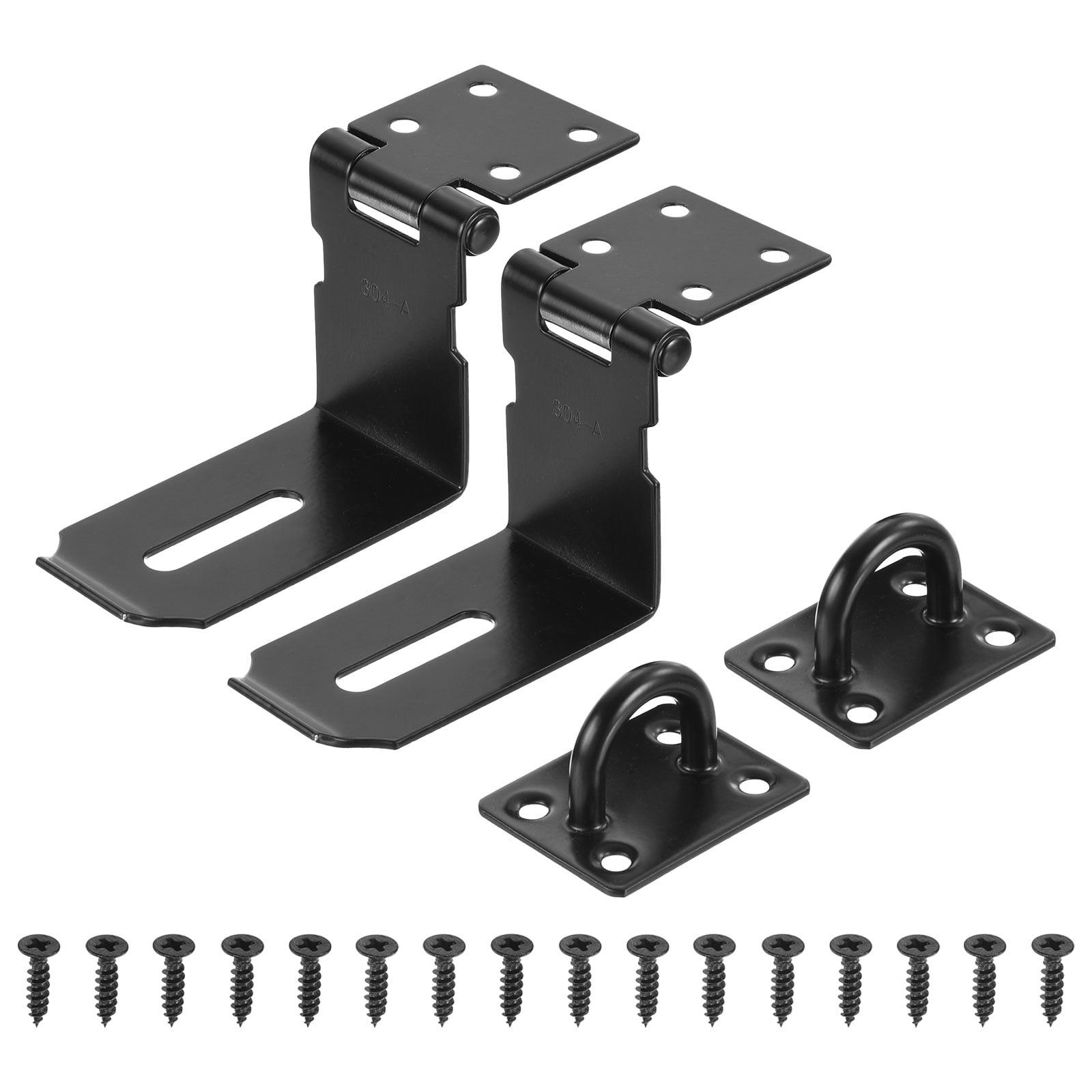 Uxcell 5 Inch Padlock Latch, 2 Pack Stainless Steel 90 Degree Security ...