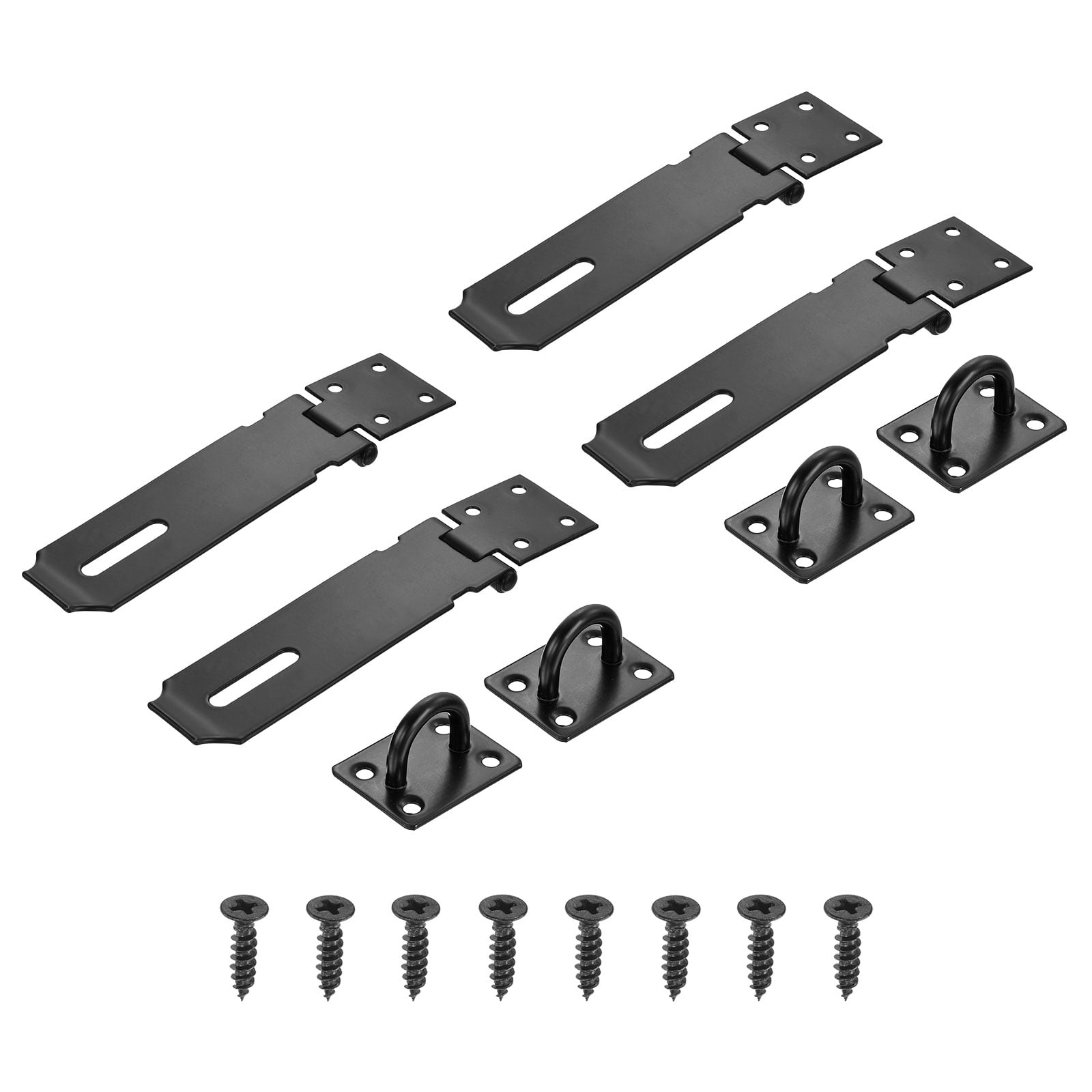 Uxcell 5 Inch Padlock Latch, 4 Pack Stainless Steel Barn Door Security ...