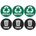 Blue Recycling Bin Recycle Sticker Trash Can Bin Labels 5 Inch Self ...