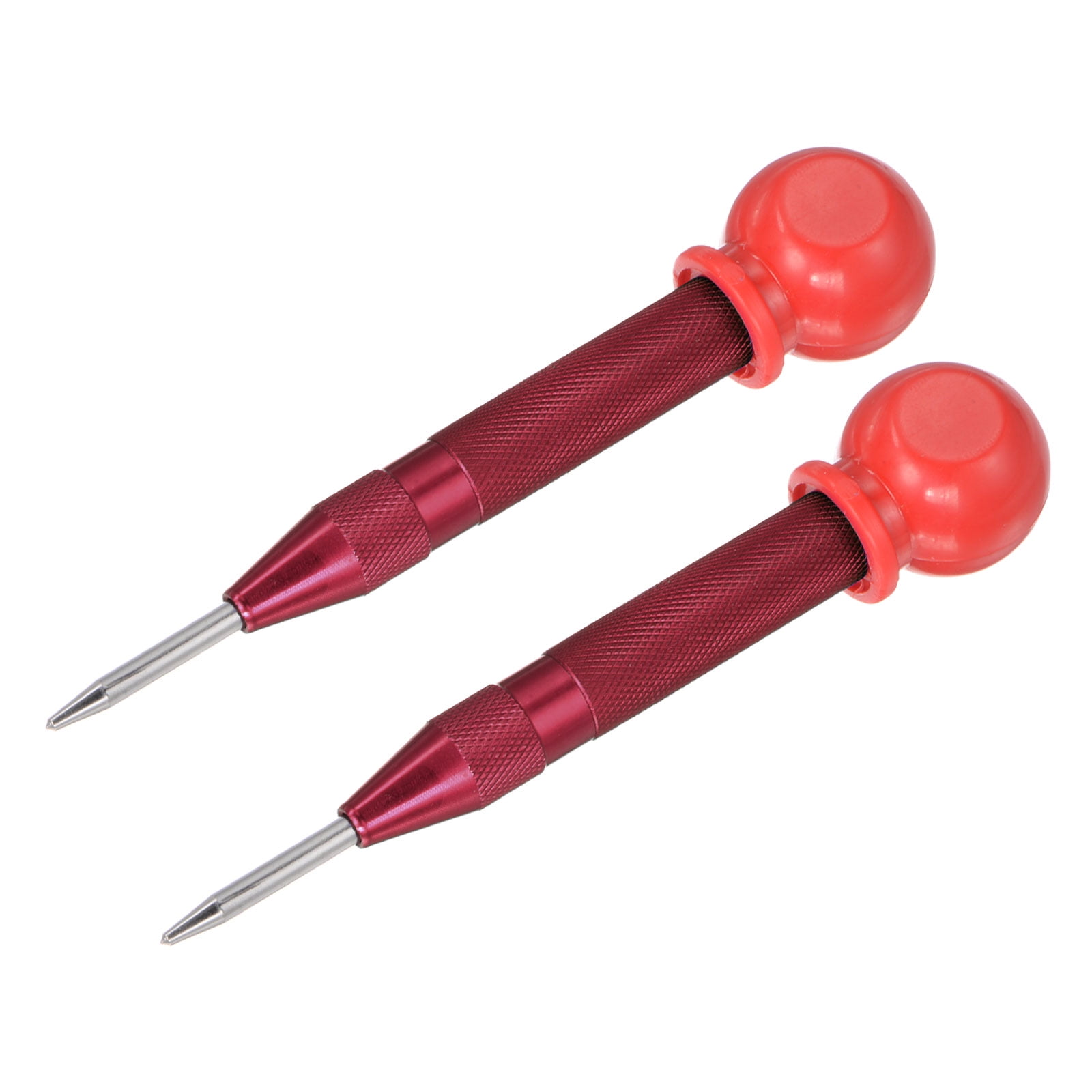 Uxcell 5-Inch Spring-Loaded Automatic Center Hole Punch Puncher Red with Cap 2 Pack - Walmart.com
