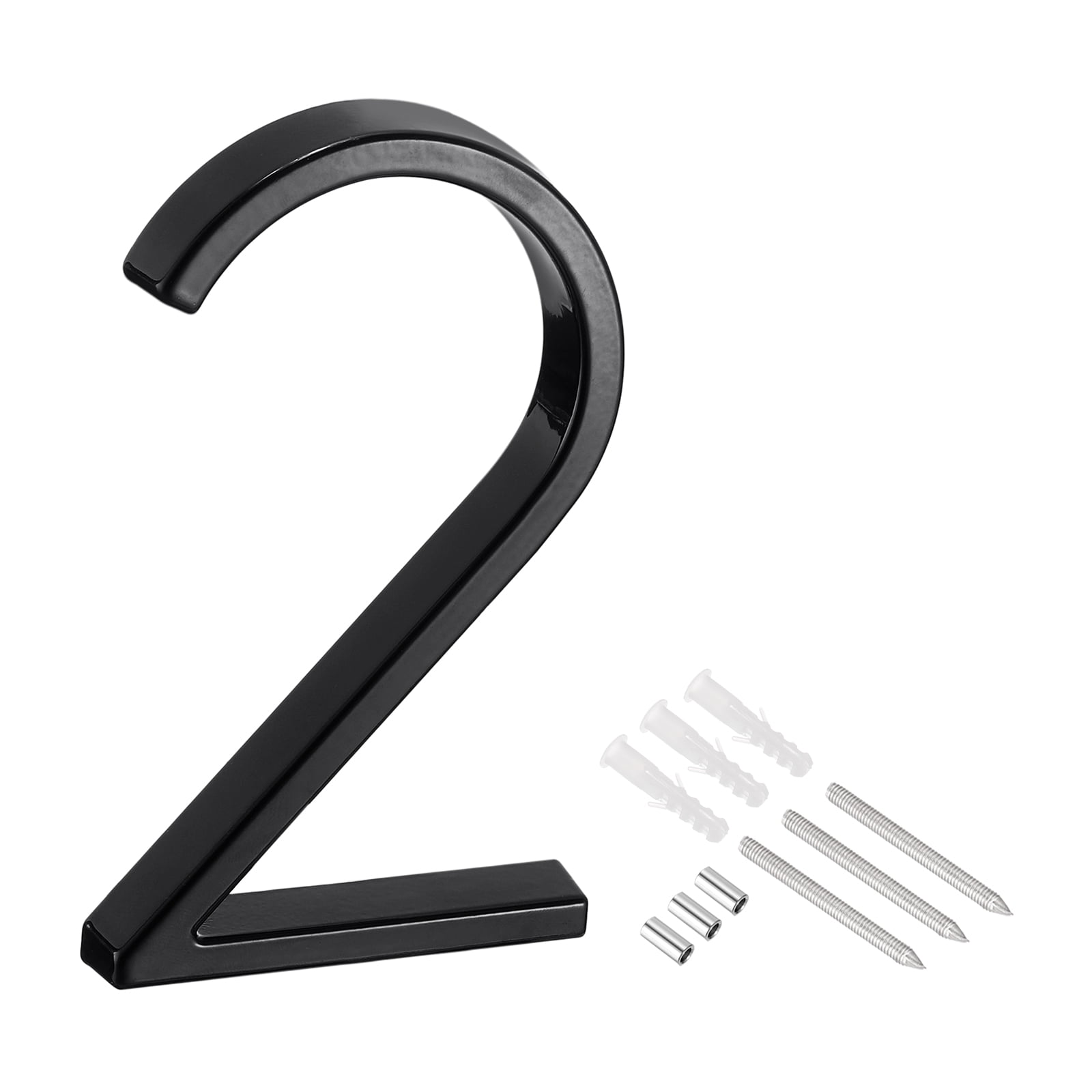 Uxcell 5 Inch Zinc Alloy Modern Floating House Number 2 Address Sign ...