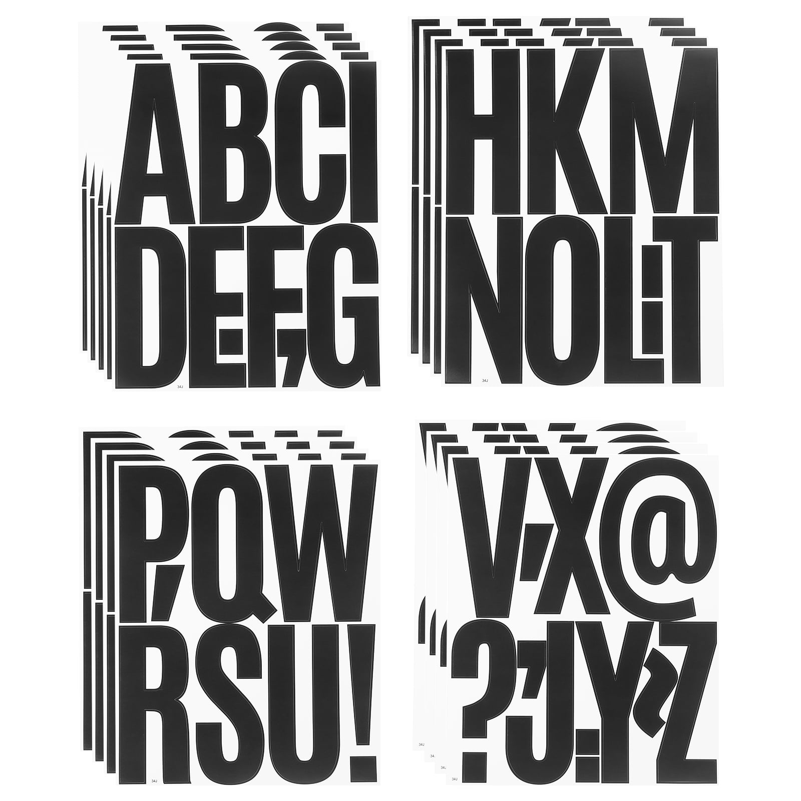 Uxcell 5" Letters Stickers Self Adhesive Big Font Alphabet Letter ...
