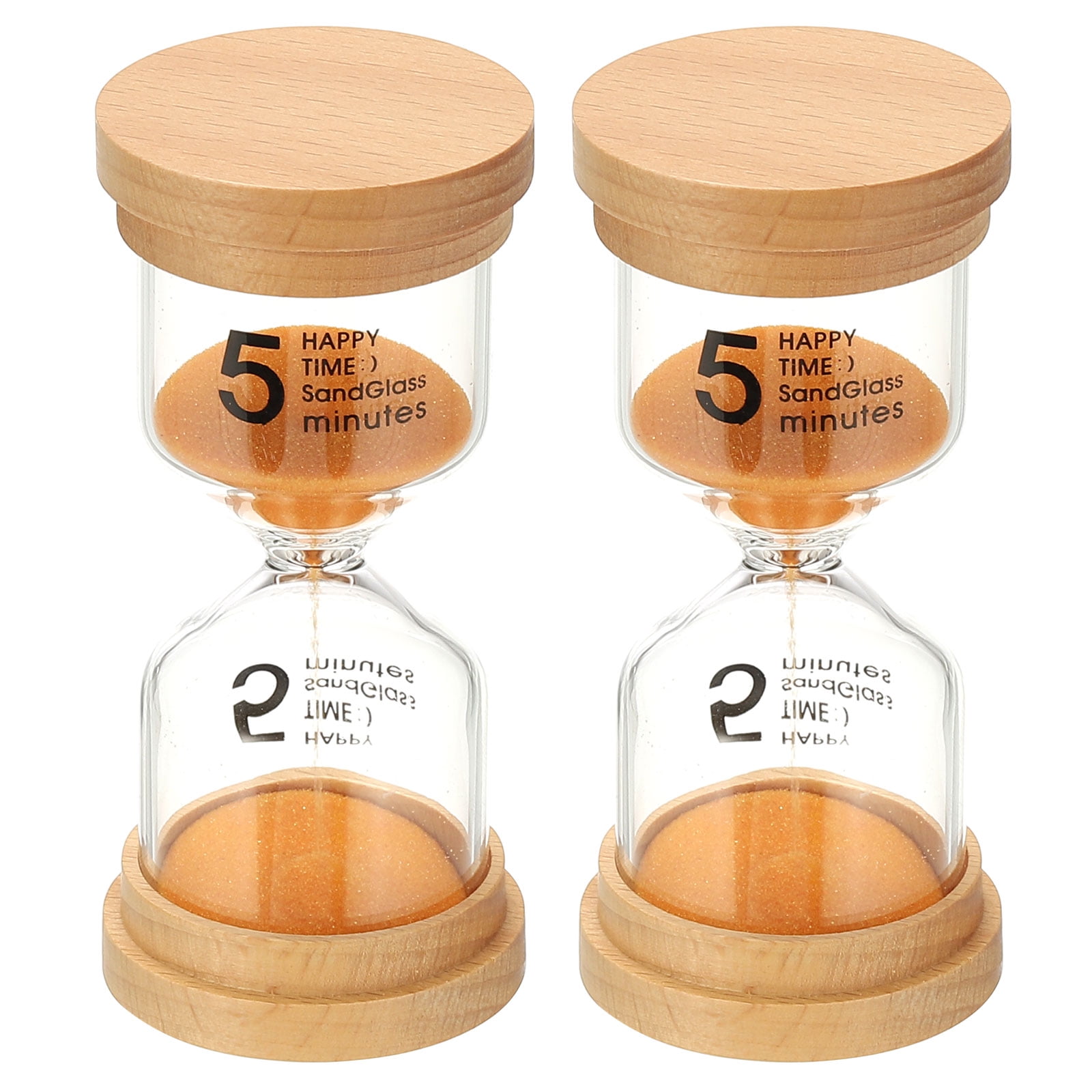 Uxcell 5 Minute Sand Timer, 2 Pcs Wooden Sand Watch Glass Sand Clock ...