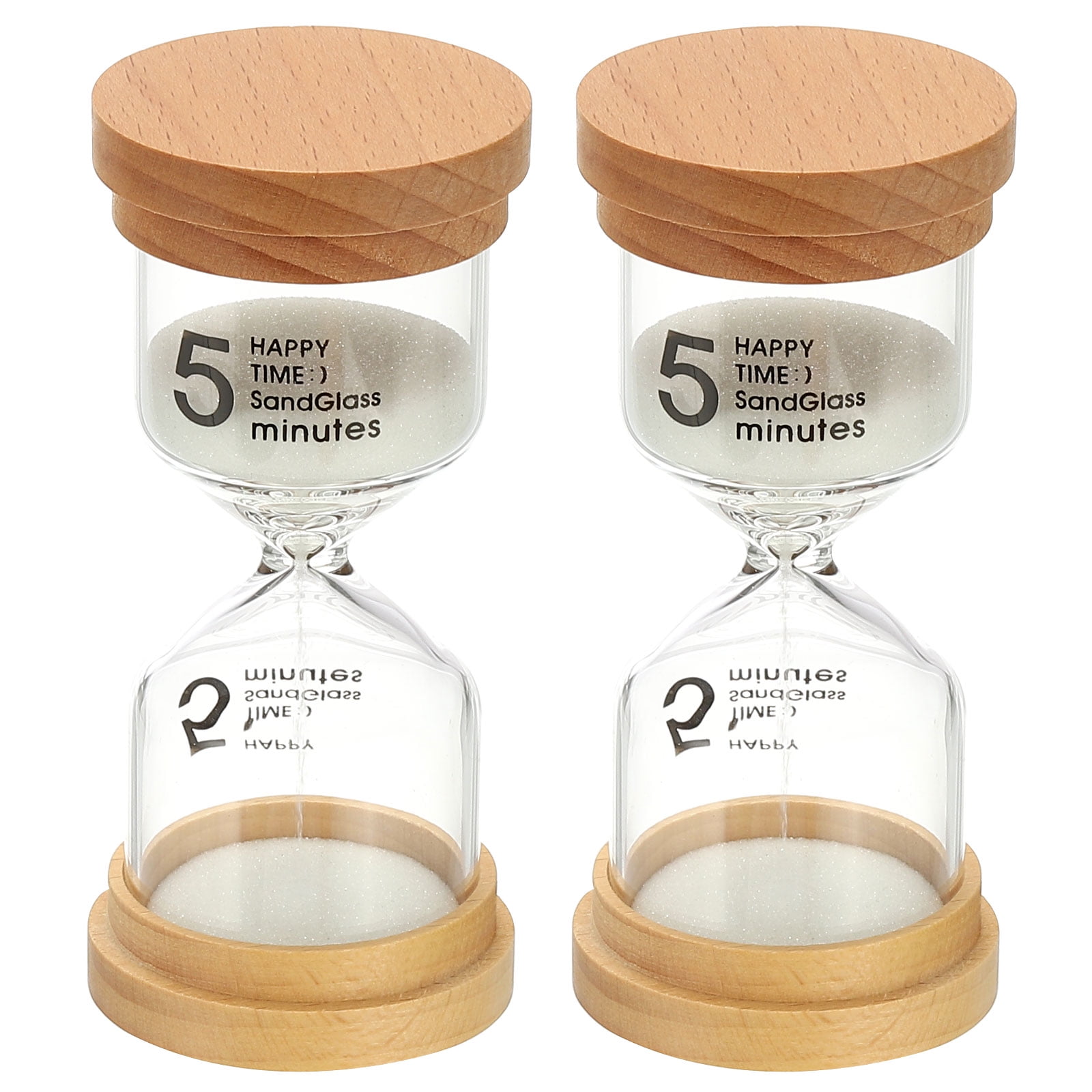 Uxcell 5 Minute Sand Timer, 2 Pcs Wooden Sand Watch Glass Sand Clock ...