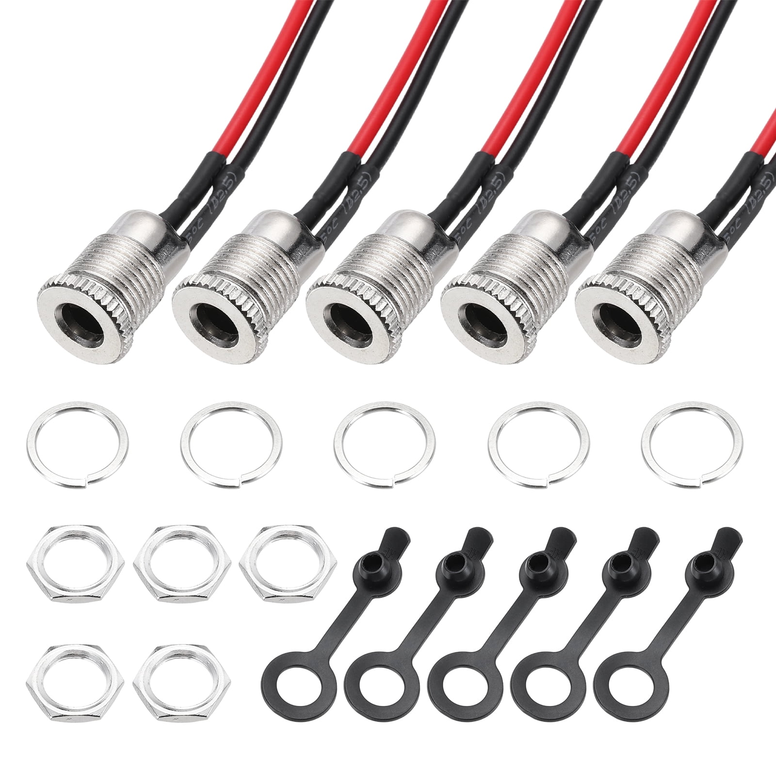 Uxcell 5 PCS DC-099 DC Power Jack Cord Socket, 30V 5A 5.5x2.1mm 2Pin ...