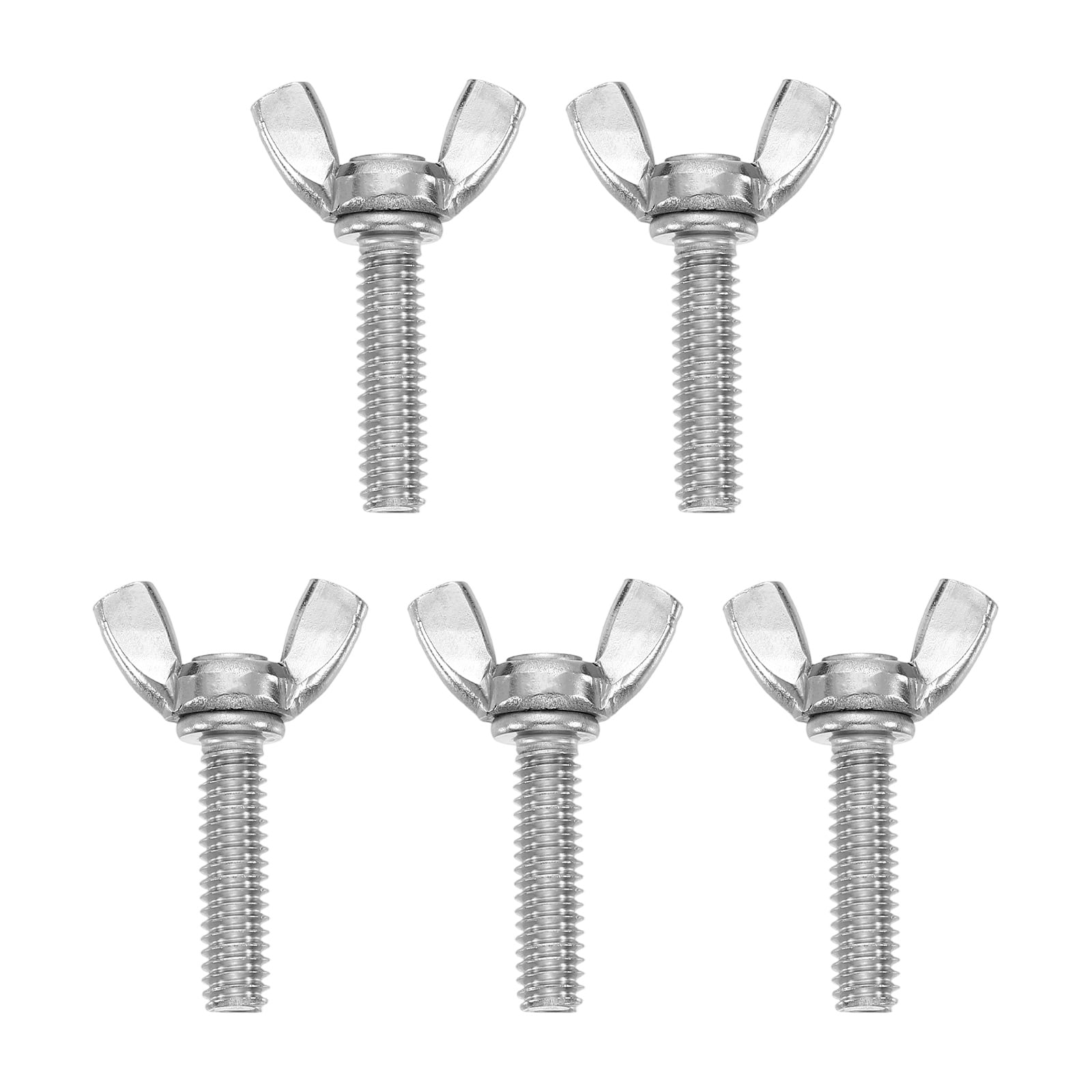 Uxcell 5 Pack 1/4-20" x 1" Wing Butterfly Screw Bolts, 304 Stainless ...