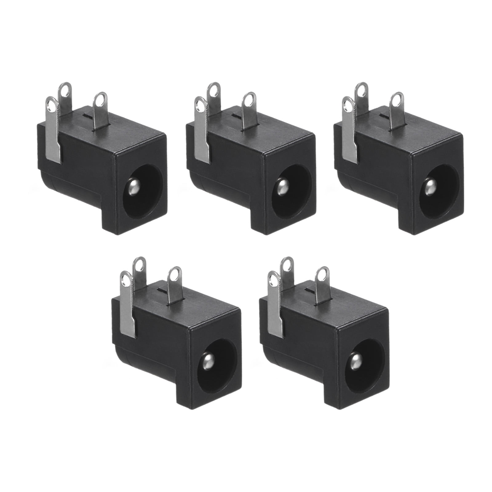 Uxcell 5-Pack 3 Pin DC-005 Power Jack 5.5 x 2.1mm PCB Mount Female ...