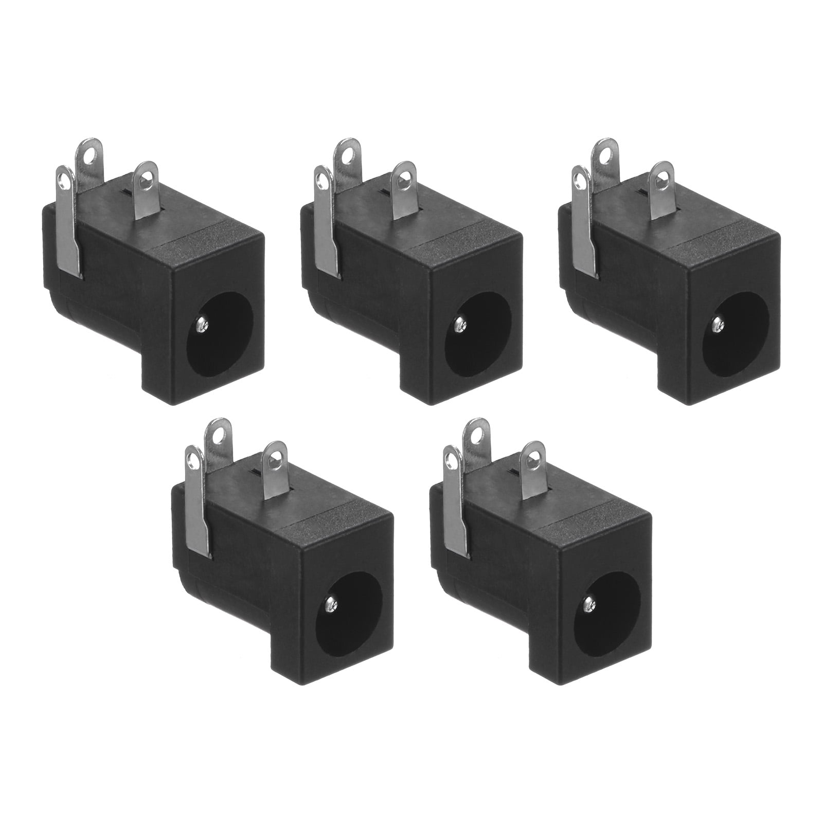 Uxcell 5-Pack 3 Pin DC-005 Power Jack 5.5 x 2.1mm PCB Mount Female ...