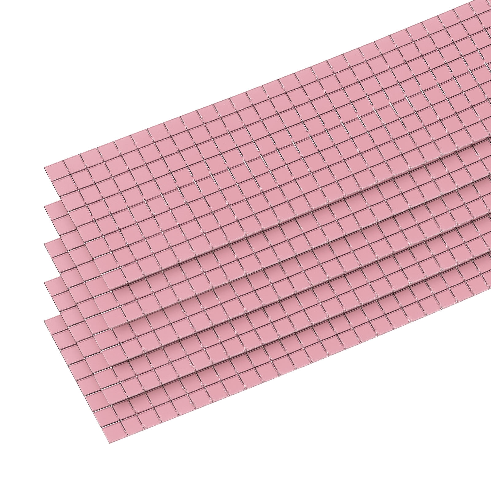 Uxcell 5 Pack 5 x 5mm Disco Tiles, Rose Gold Self-Adhesive Glass Mirror ...