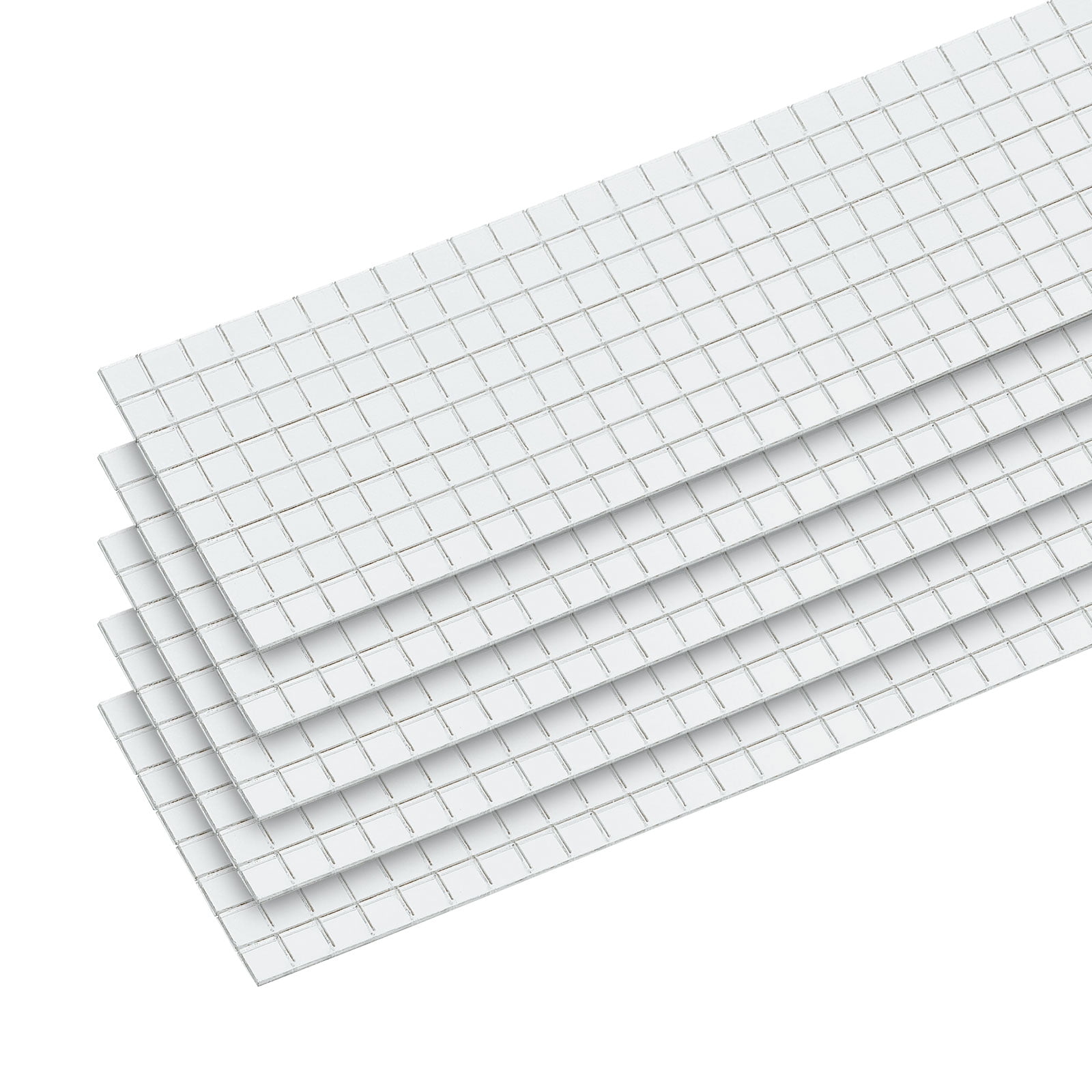 Uxcell 5 Pack 5 x 5mm Disco Tiles, Silver Self-Adhesive Glass Mirror ...