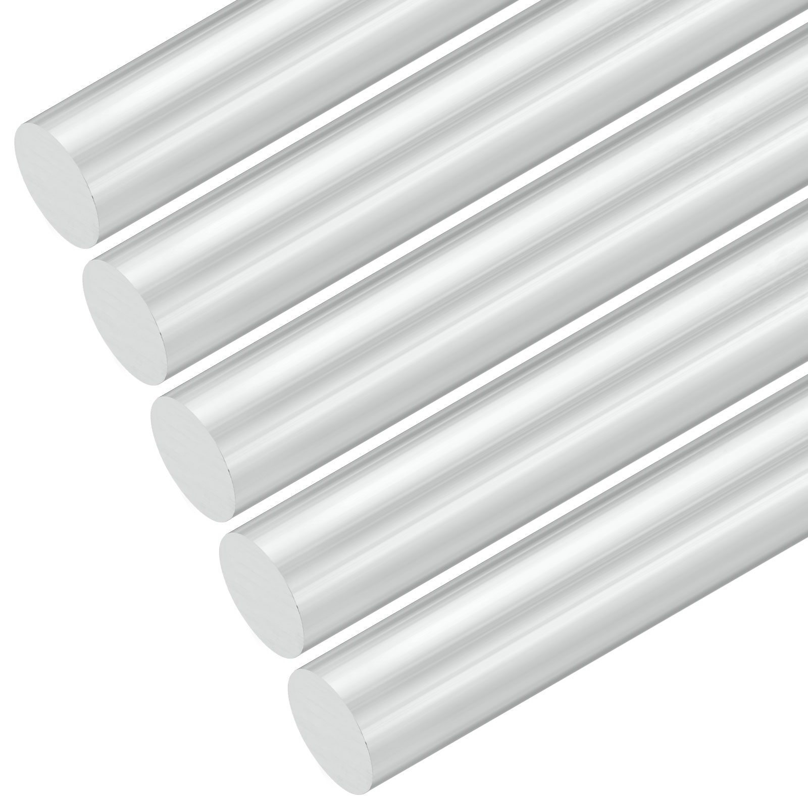 Uxcell 5-Pack Aluminum Round Rod 15mm x 100mm 6061 Aluminum for DIY ...