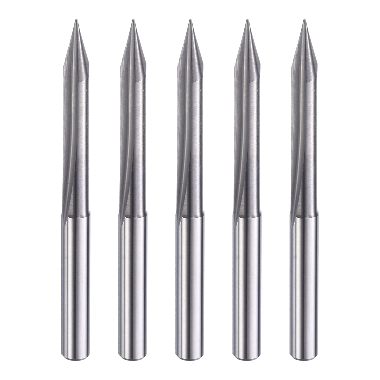 Uxcell 5 Pack CNC V Bit 30 Degree 1/8" Shank 0.1mm Tip Engraving V Bits ...