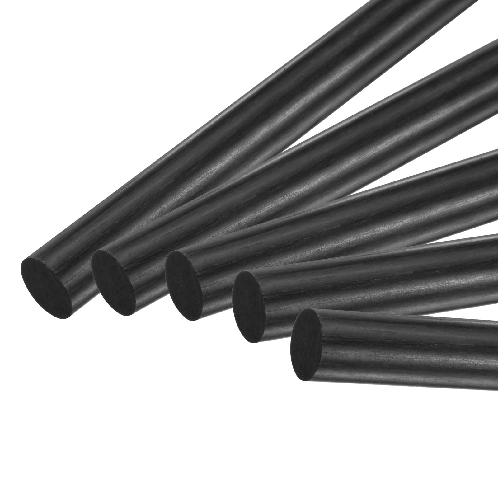 Uxcell 5-Pack Carbon Fiber Rods, 300mm Length 10mm Dia Carbon Fiber ...