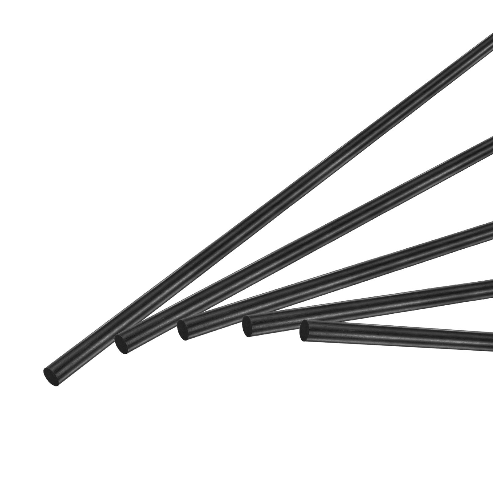 Uxcell 5-Pack Carbon Fiber Rods, 300mm Length 2mm Dia Carbon Fiber ...