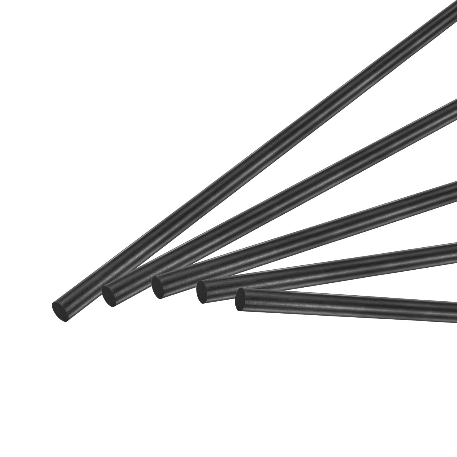 Uxcell 5-Pack Carbon Fiber Rods, 300mm Length 3.5mm Dia Carbon Fiber ...