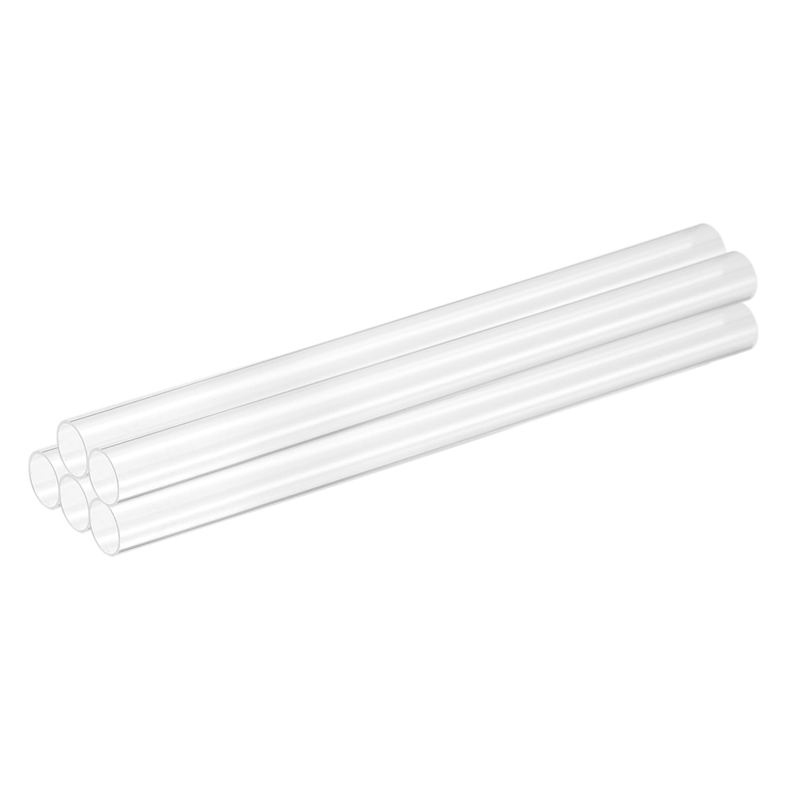 Uxcell 5 Pack Clear Rigid Acrylic Pipe, 12mm(0.47") ID x 15mm(0.59") OD ...