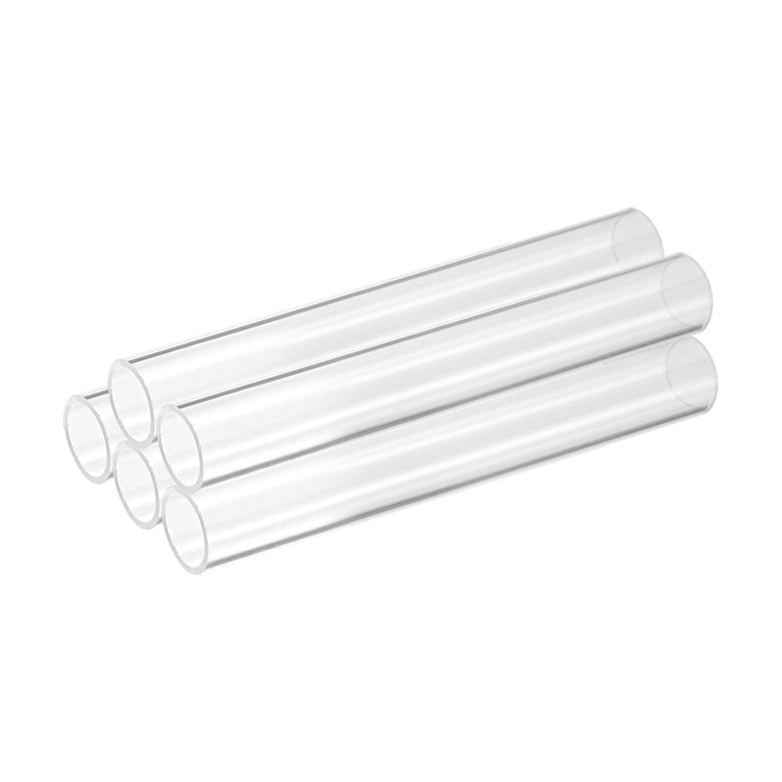 Uxcell 5 Pack Clear Rigid Acrylic Pipe, 15mm(0.59") ID x 18mm(0.71") OD ...