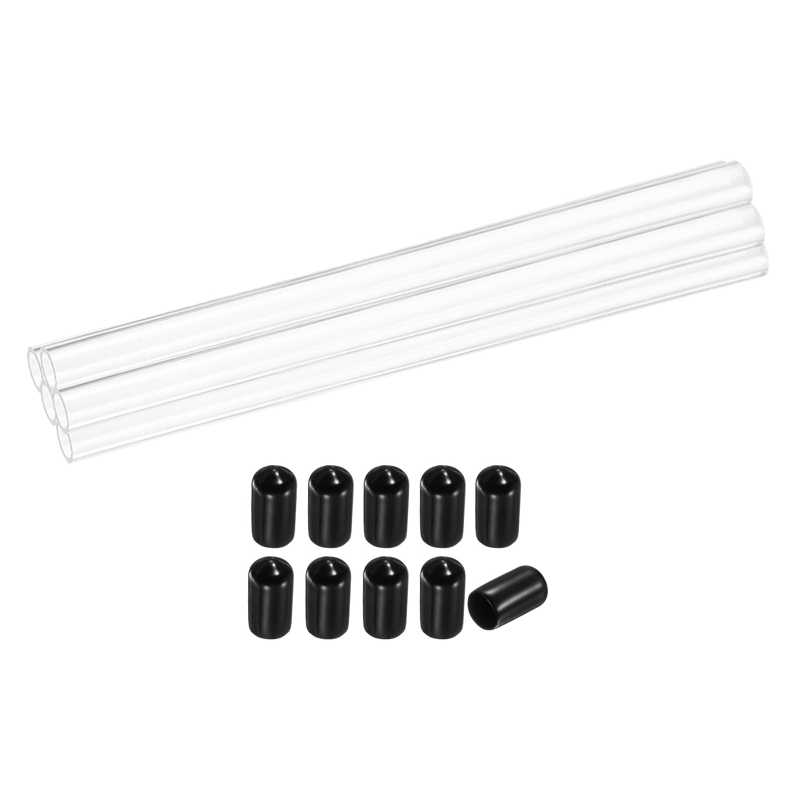 Uxcell 5 Pack Clear Rigid Acrylic Pipe, 6mm(0.24") ID x 8mm(0.31") OD 6 ...