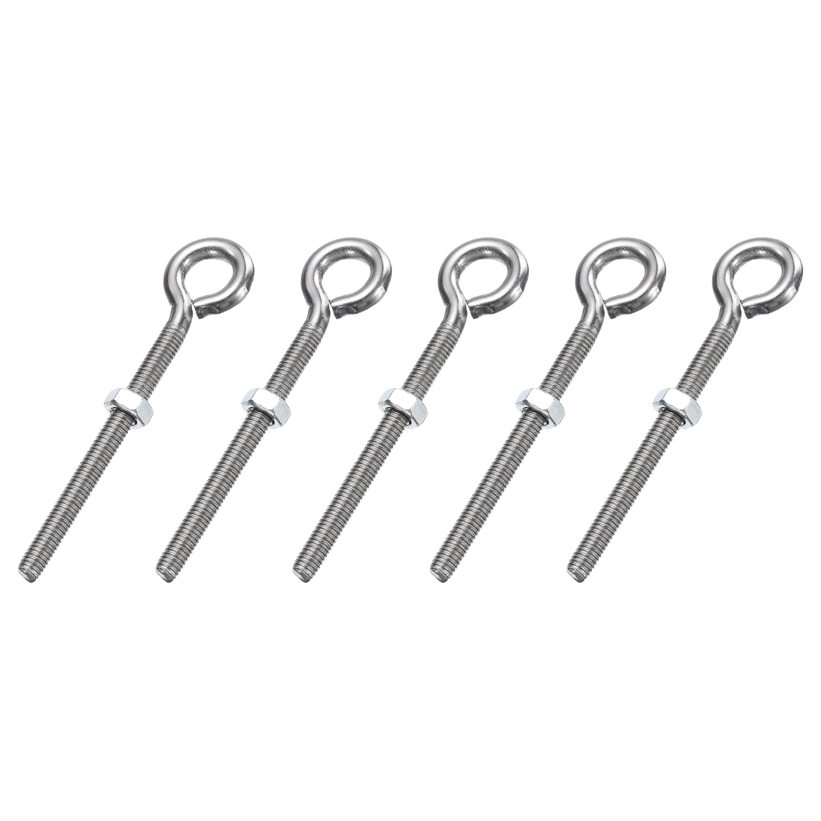 Uxcell 5 Pack Eye Bolts, M5 x 54mm 304 Stainless Steel Threaded EyeBolt ...