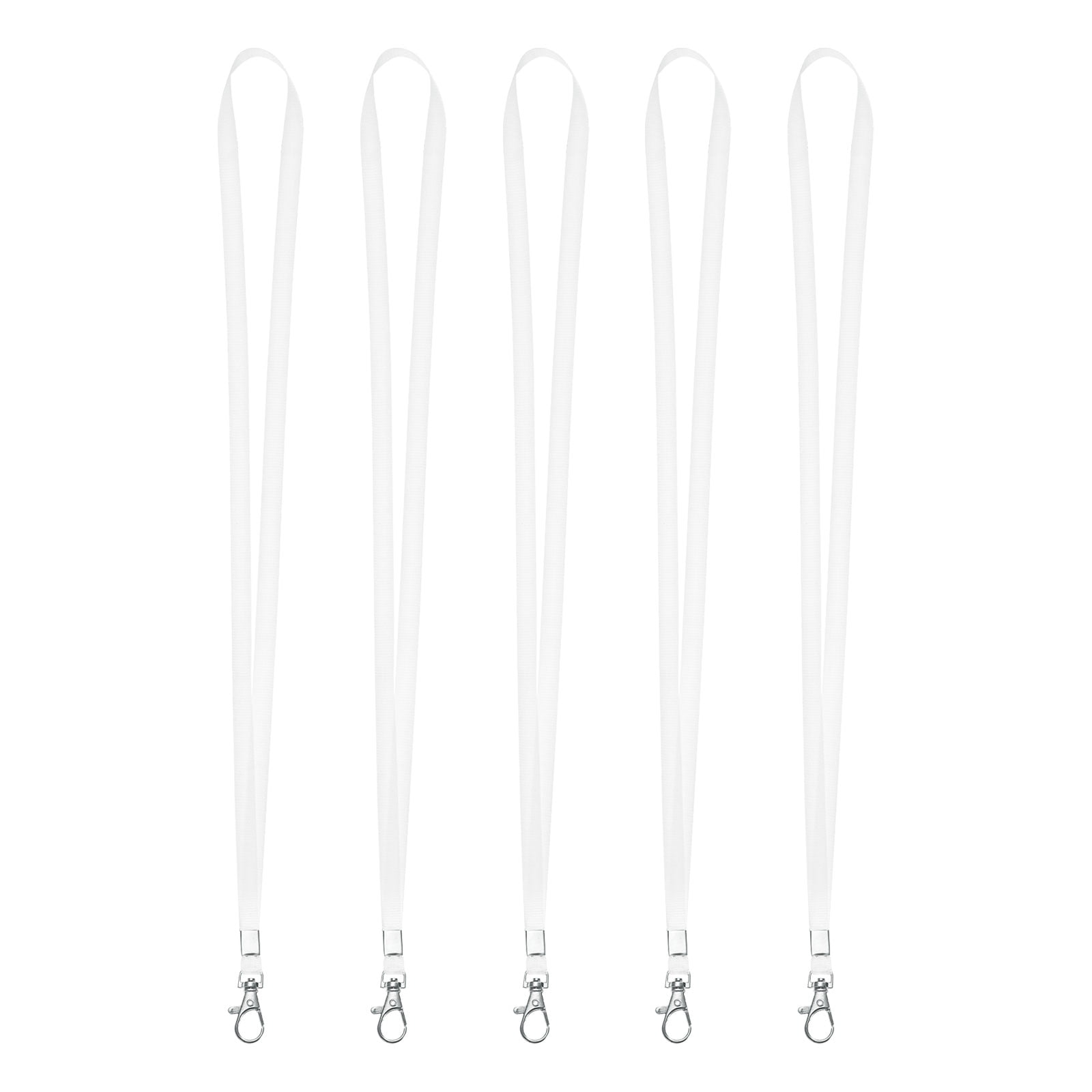 Uxcell 5-Pack Lanyards for ID Badges, Black 0.4 in Wide Keychain Flat ...