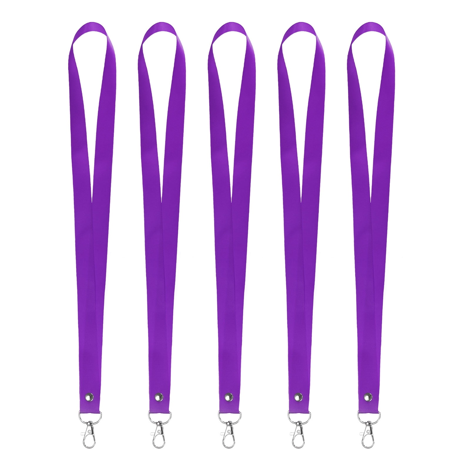 Uxcell 5-Pack Lanyards for ID Badges, Purple 0.78 in Wide Keychain Flat ...