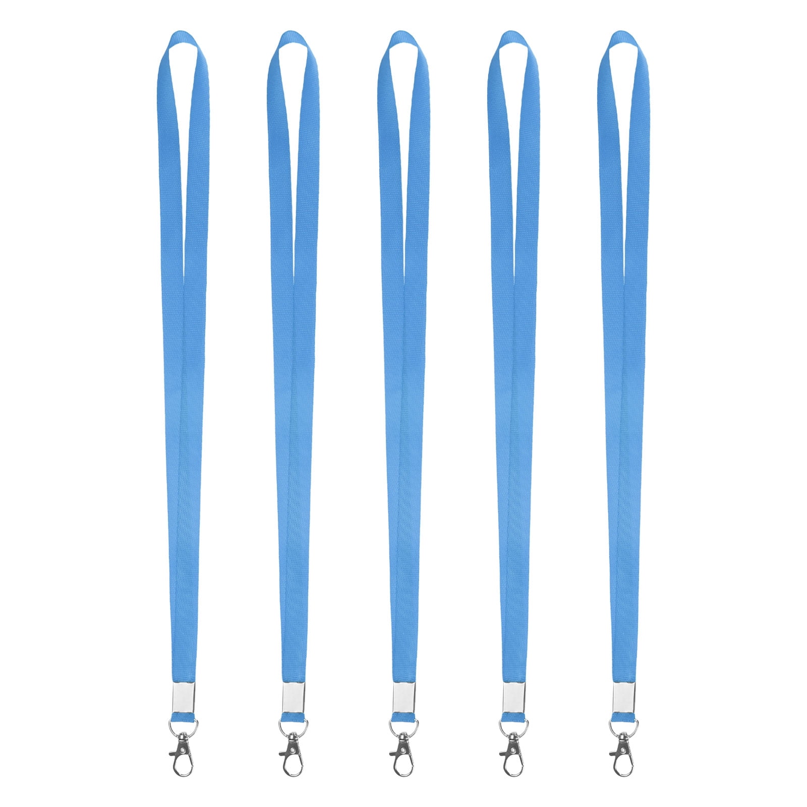 Uxcell 5-Pack Lanyards for ID Badges, Sky Blue 0.59 in Wide Keychain ...