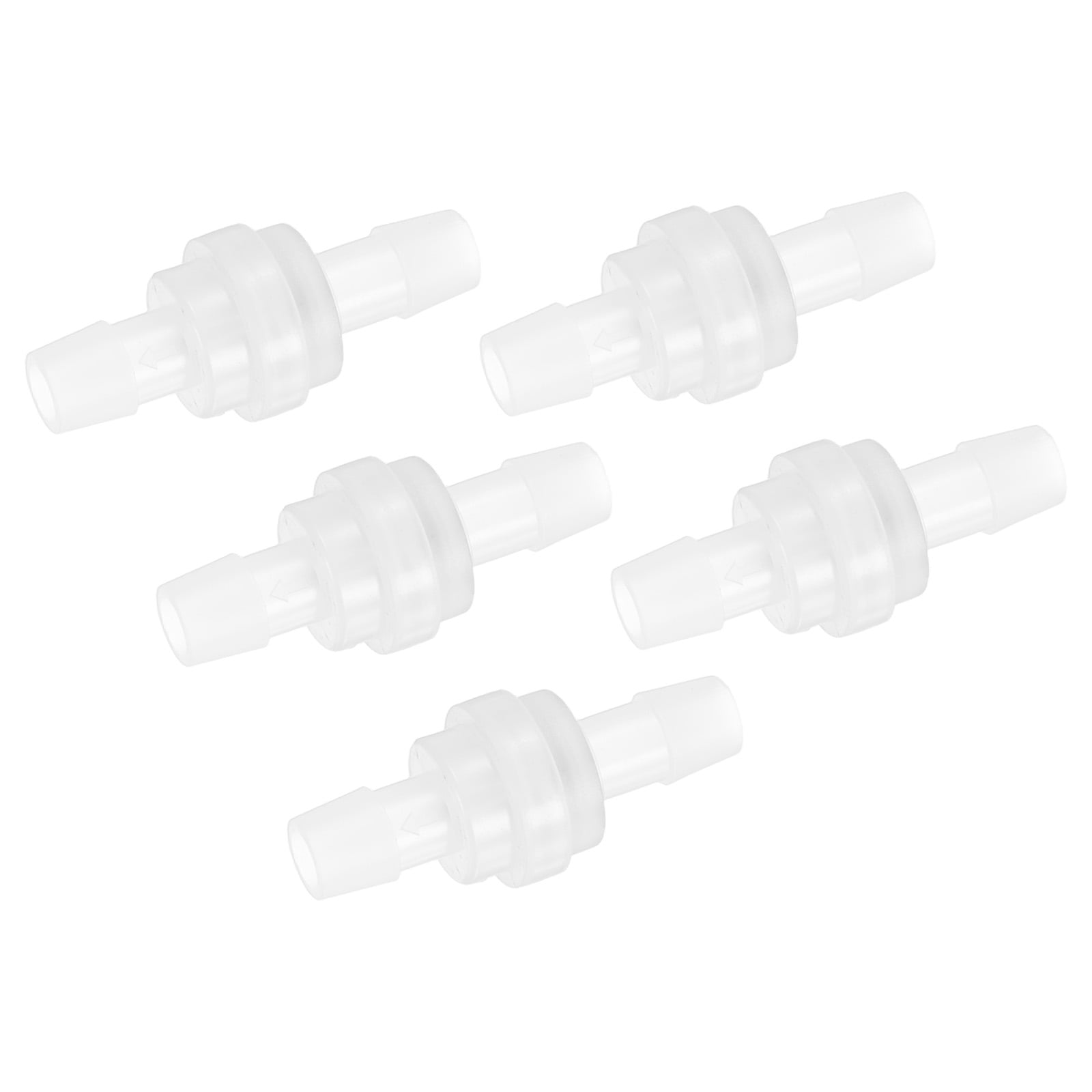 Uxcell 5-Pack One Way Check Valve, 3/8" Barb Hose Non Return Plastic ...