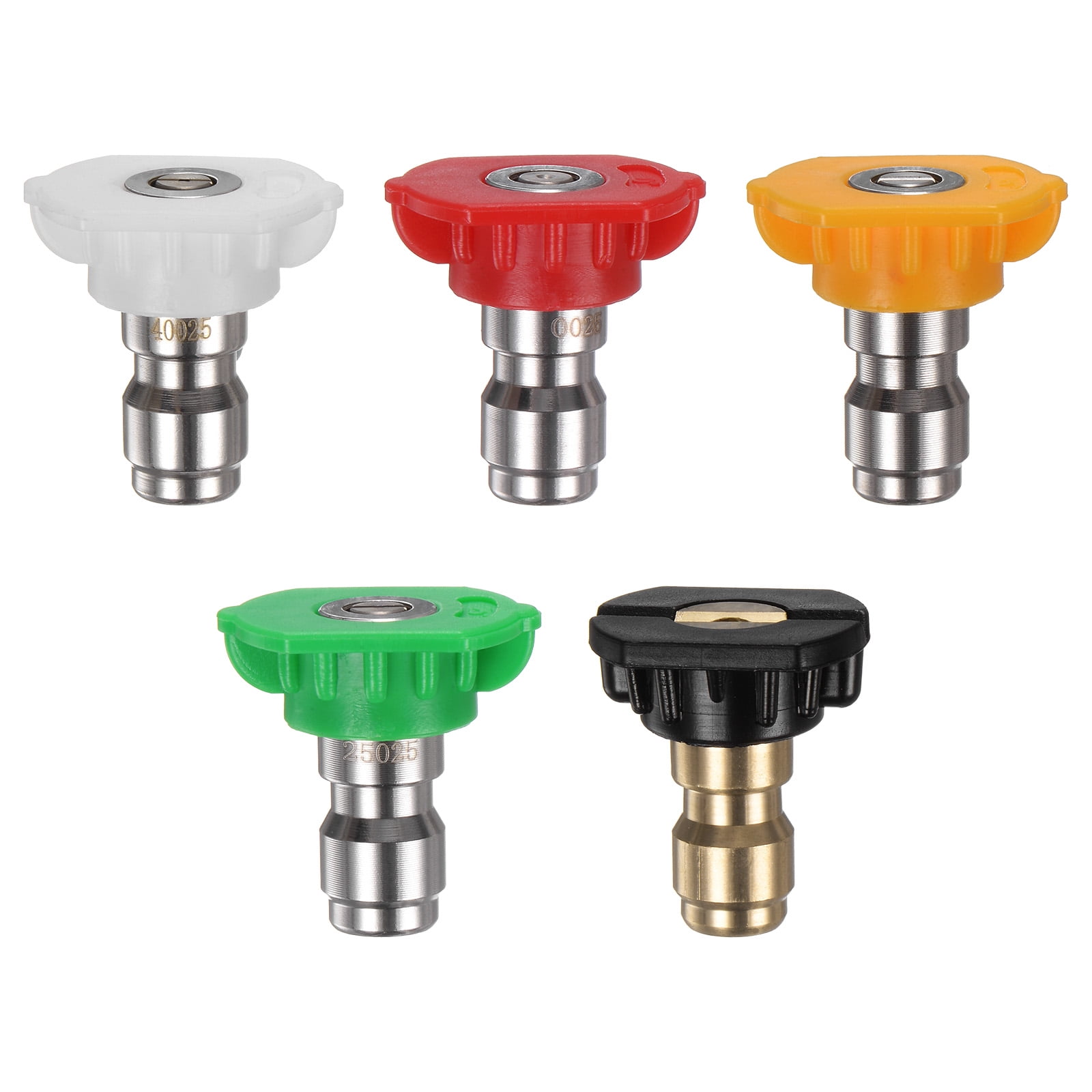 Uxcell 5-Pack Pressure Washer Spray Nozzle Tips, Multiple Degrees 1/4 ...
