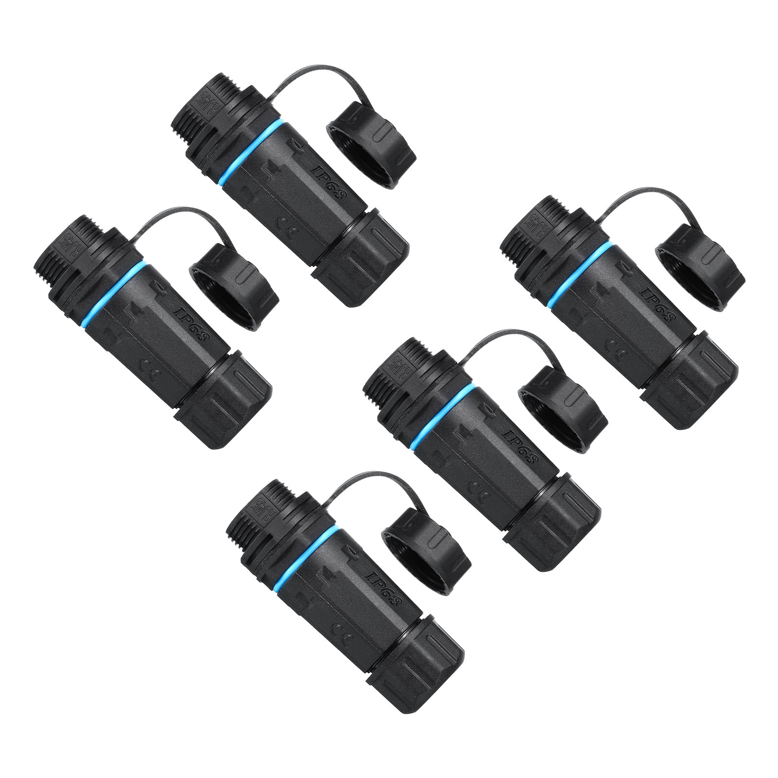 Uxcell 5 Pack RJ45 Coupler, Single Head Shielded IP68 Waterproof Ethernet LAN Cable Connector ...