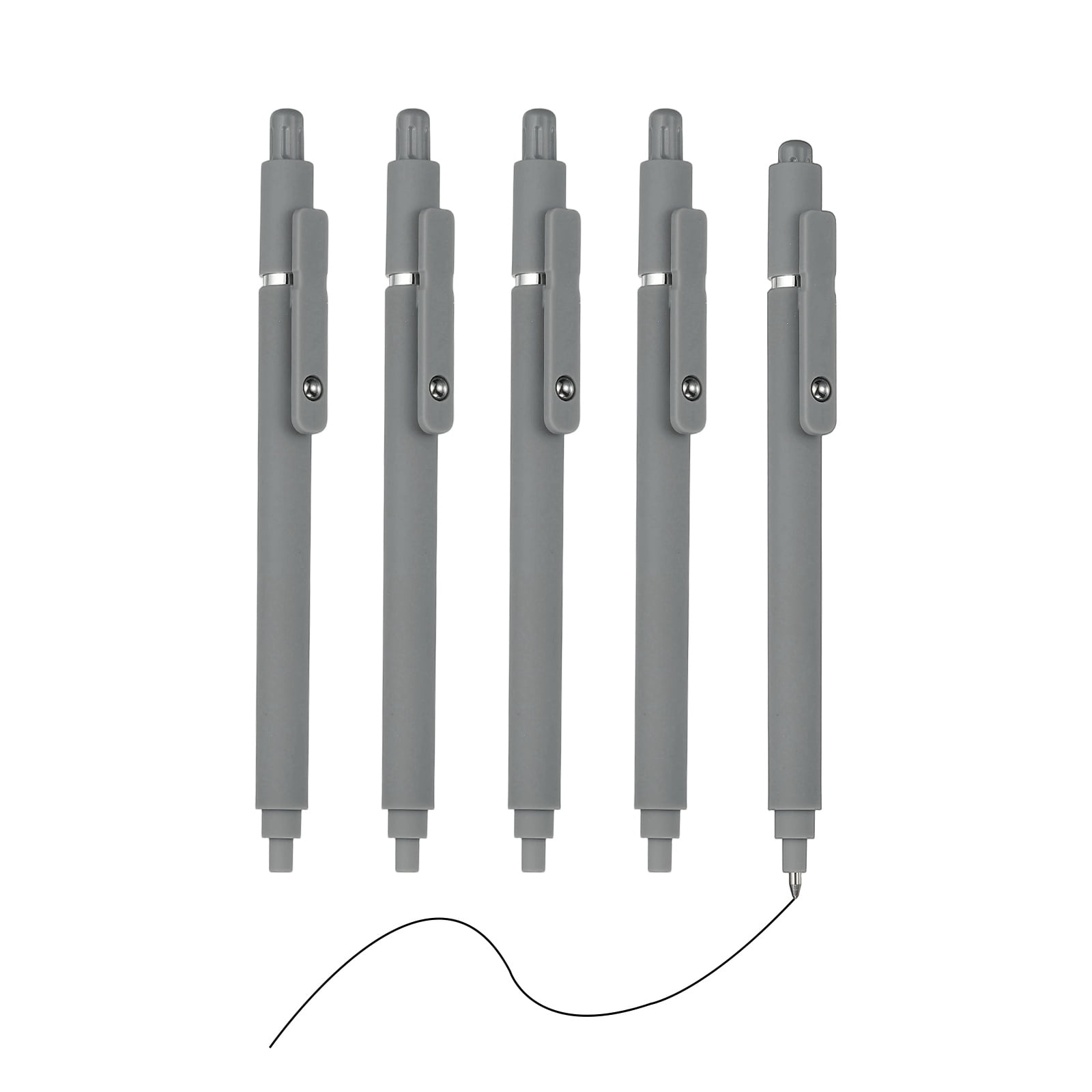 Uxcell 5 Pack Retractable Pens 0.5mm, Black Gel Ink Pens Retractable ...