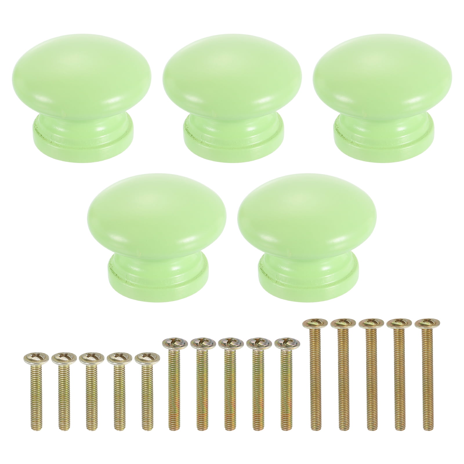 Uxcell 5 Pack Round Wood Drawer Knob, 1 1/4" Round Cabinet Knobs ...