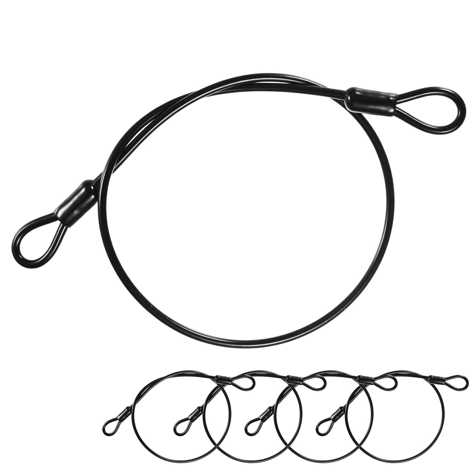 Uxcell 5-Pack Security Cable Lock, 2FT 4mm PVC Coated Stainless Steel ...