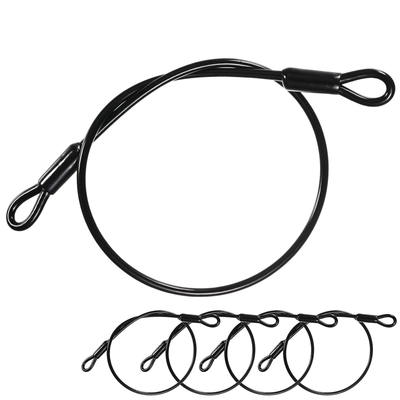 Uxcell 5-Pack Security Cable Lock, 2FT 5mm PVC Coated Stainless Steel ...