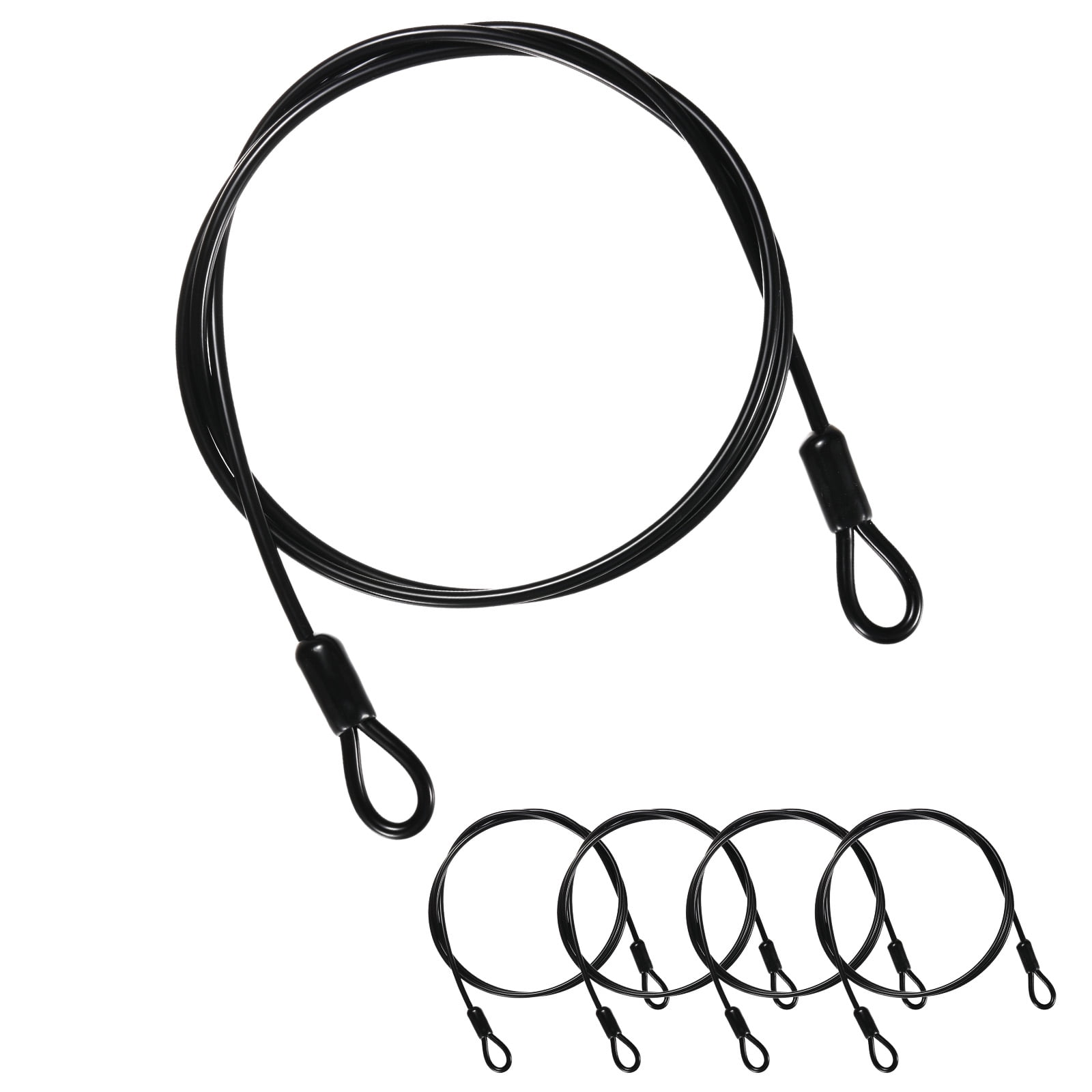 Uxcell 5-Pack Security Cable Lock, 4FT 4mm Coated Stainless Steel ...
