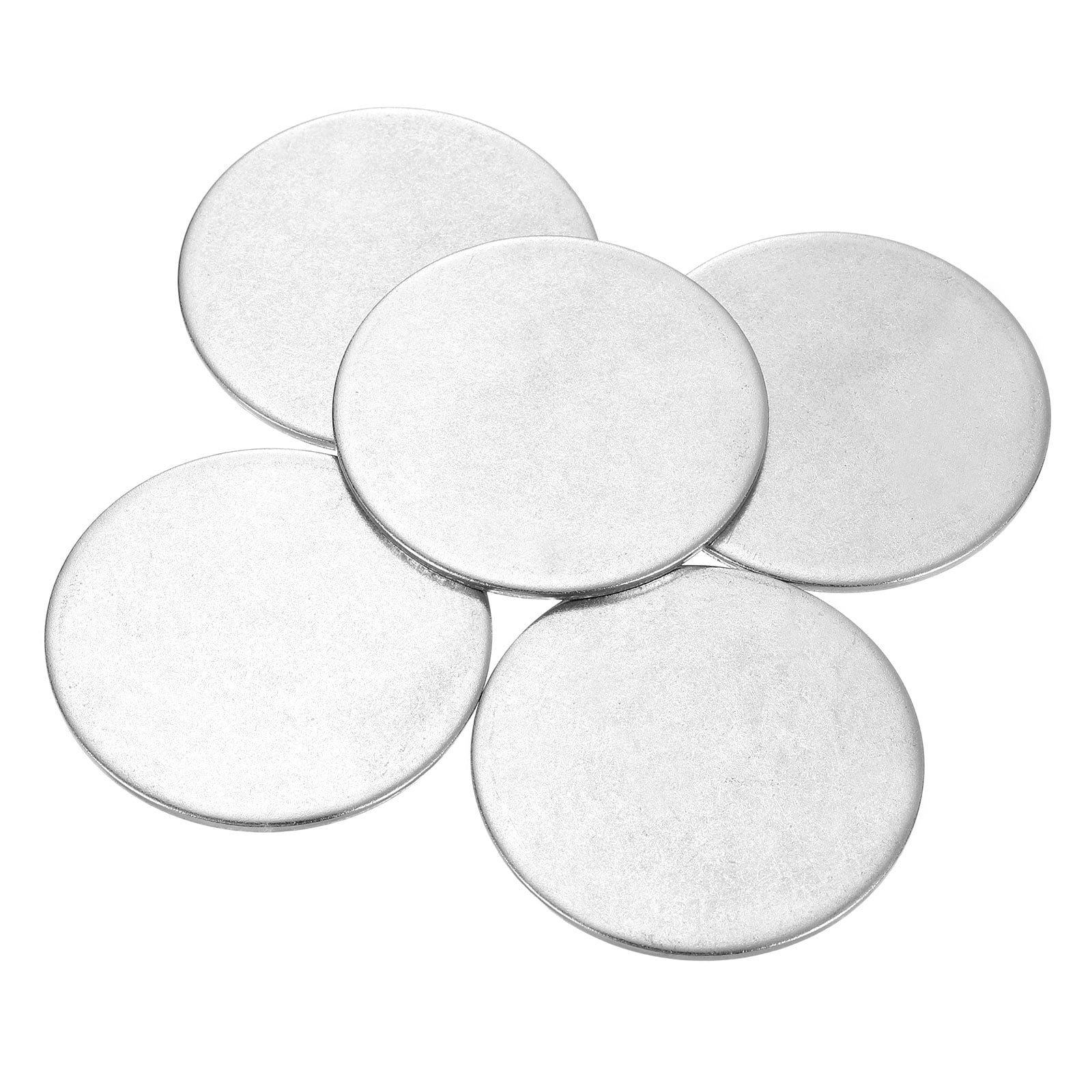 Uxcell 5 Pack Stainless Steel Disc, 2 5/32"(55mm) Dia 0.08"(2mm) Thick ...