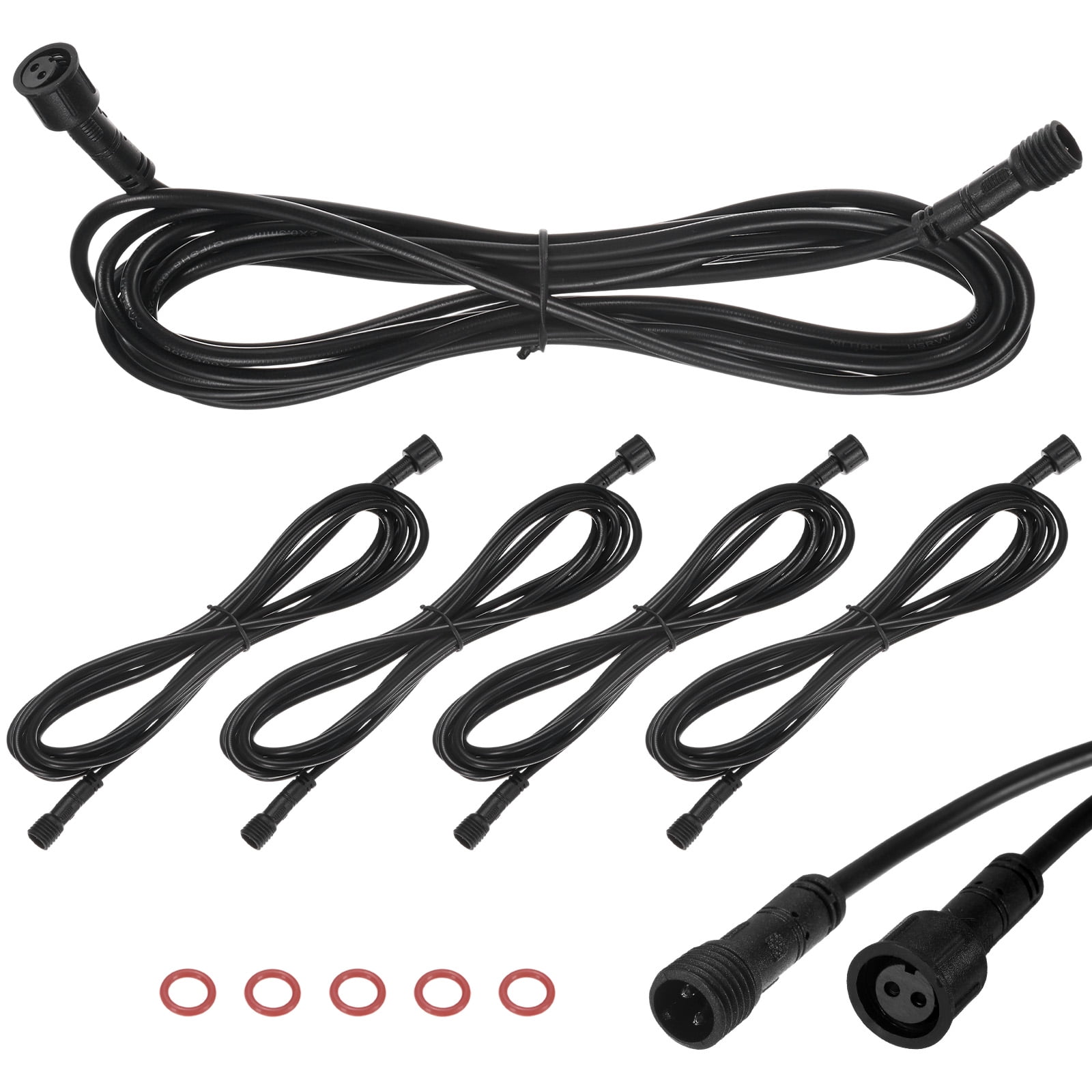 Uxcell 5-Pack Waterproof Extension Cable, 2 Pin 9.84 Ft/3m Wire with ...