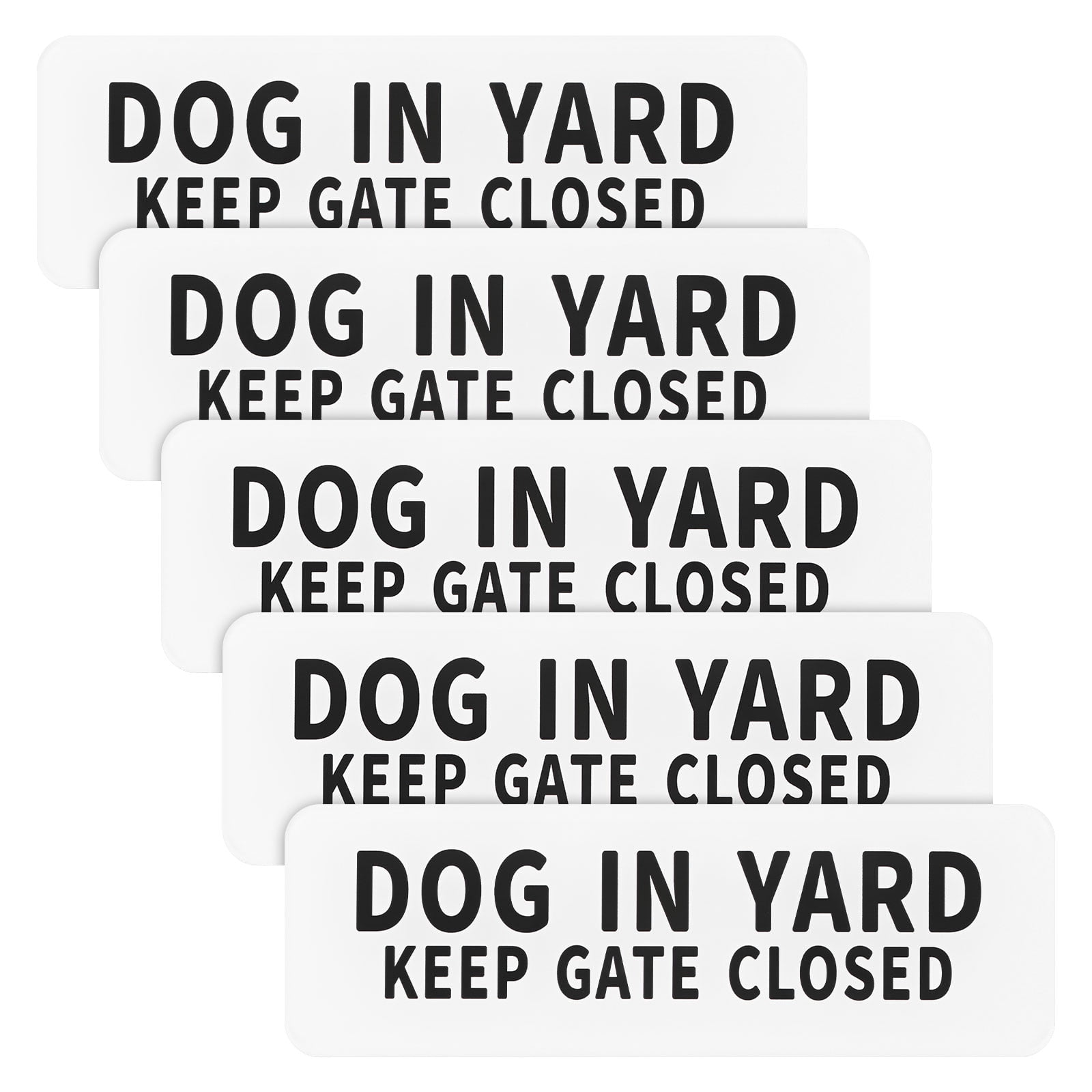 Uxcell 5-Pack Yard Signs Dog in Yard Keep Gate Closed 3x9 Inch Dog ...