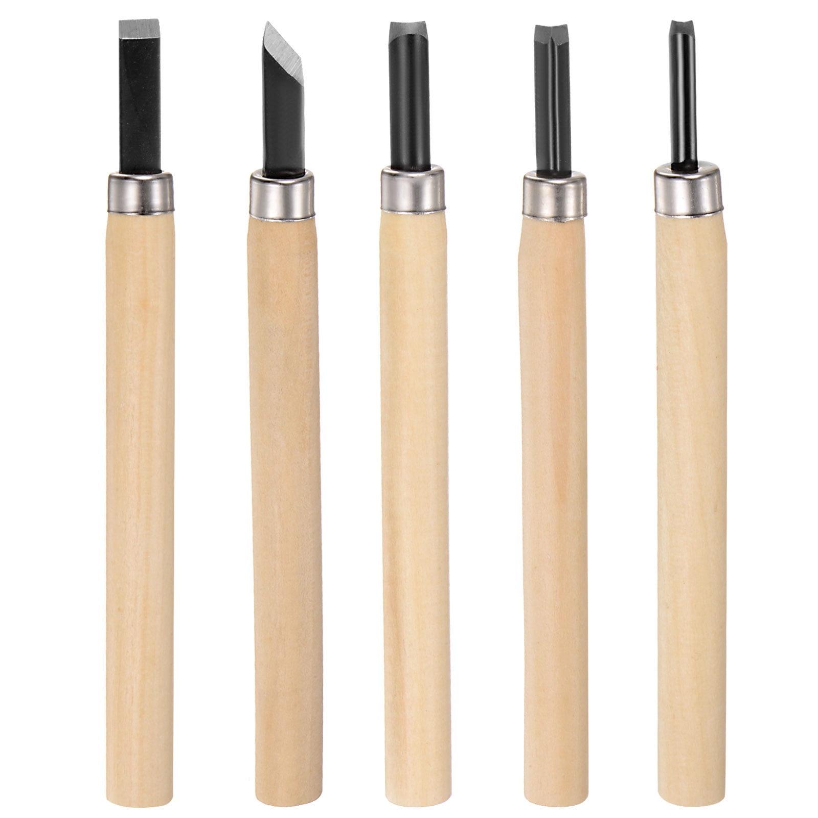 Uxcell 5 Packs 65# Manganese Steel Wood Chisels Hand Carving Tools ...
