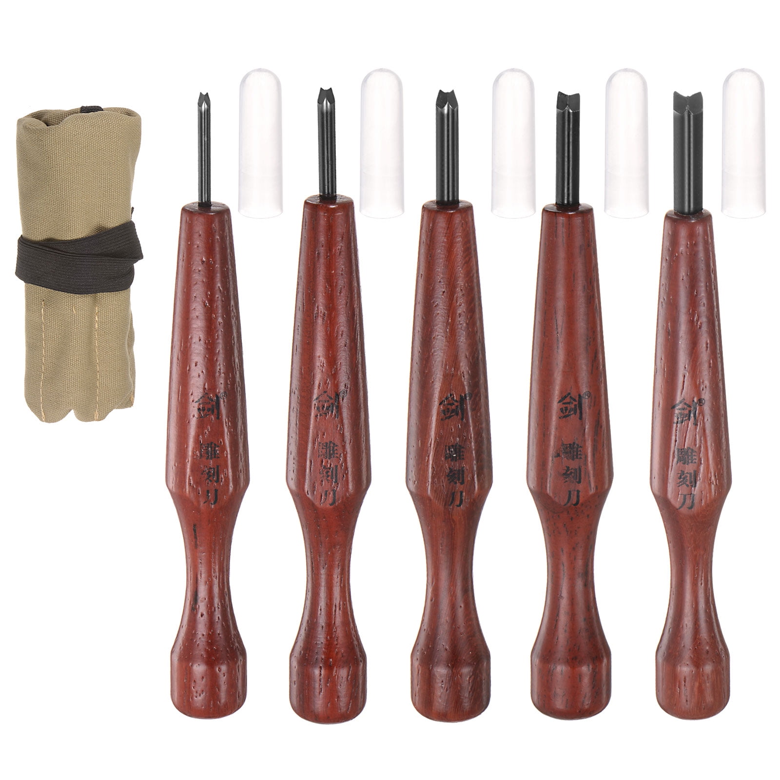 Uxcell 5 Packs SKS7 Alloy Tool Steel Triangle Knife Wood Chisels ...